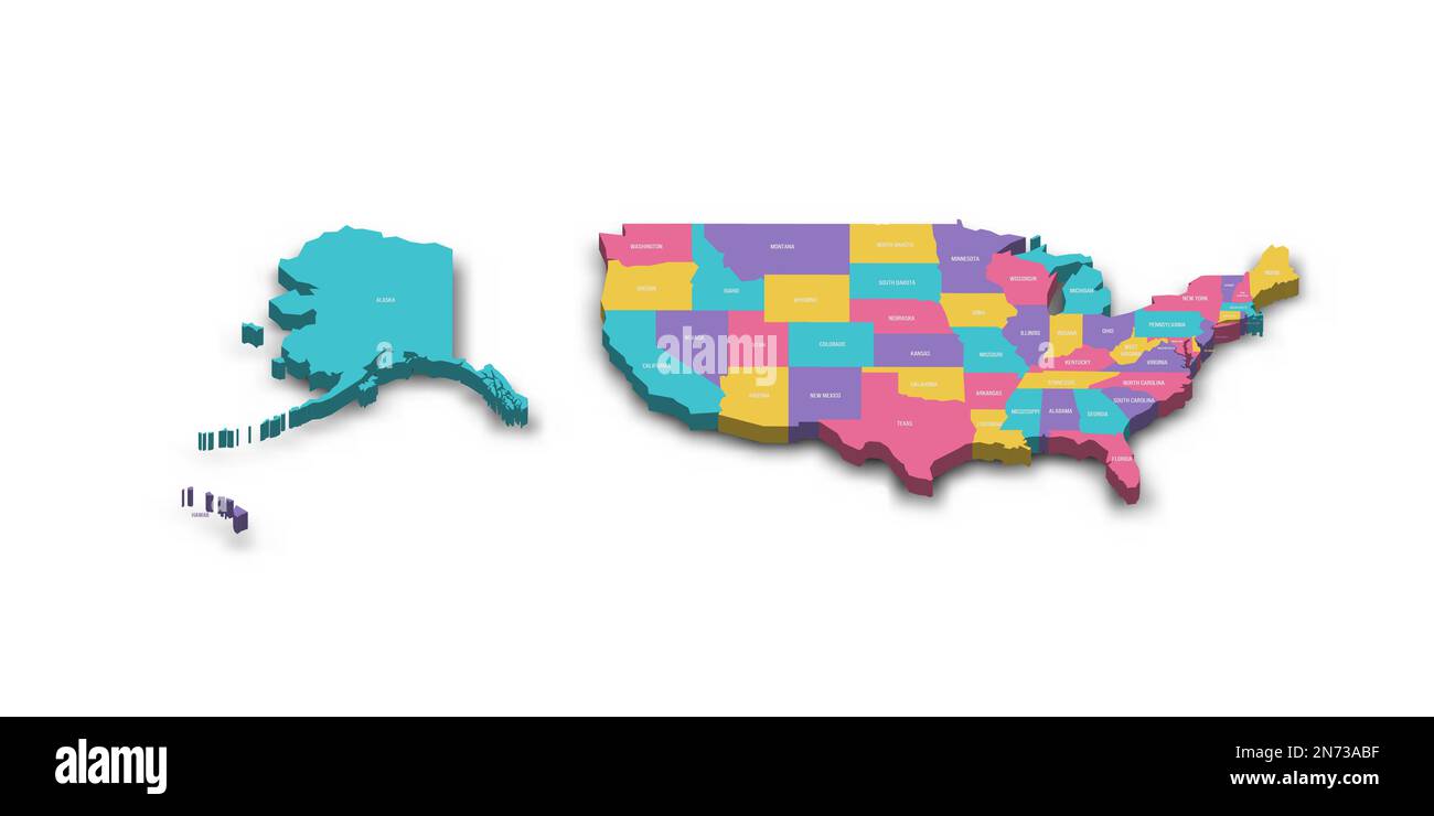 United States of America political map of administrative divisions ...