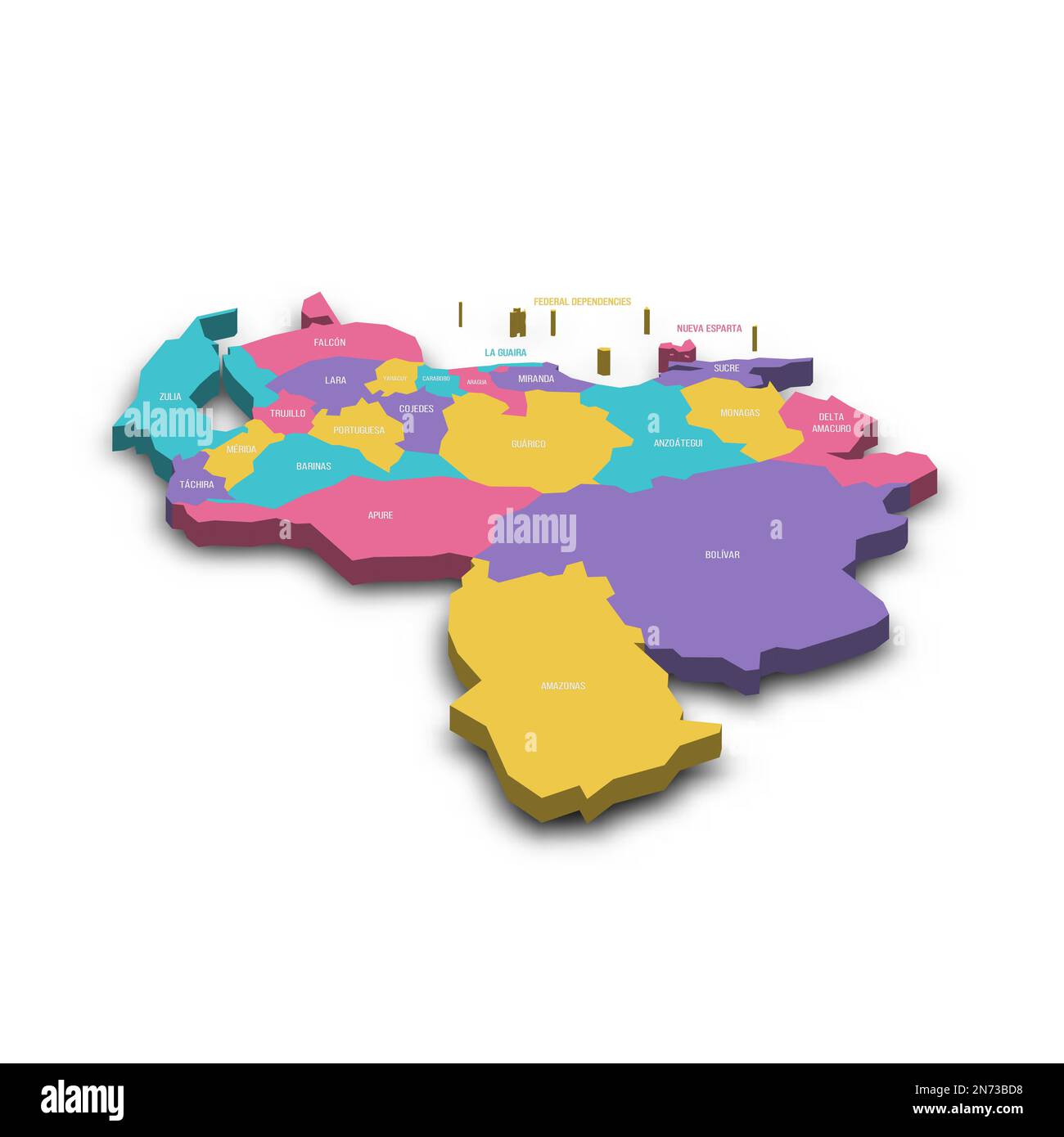 Venezuela political map of administrative divisions - states, capital ...