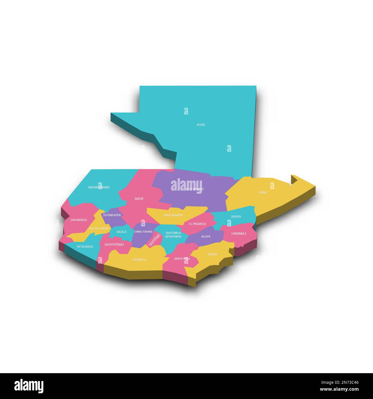 Guatemala political map of administrative divisions - departments ...