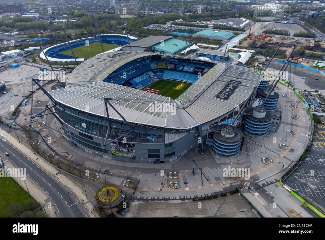 File photo dated 20-04-2021 of the Etihad Stadium, home of Manchester ...