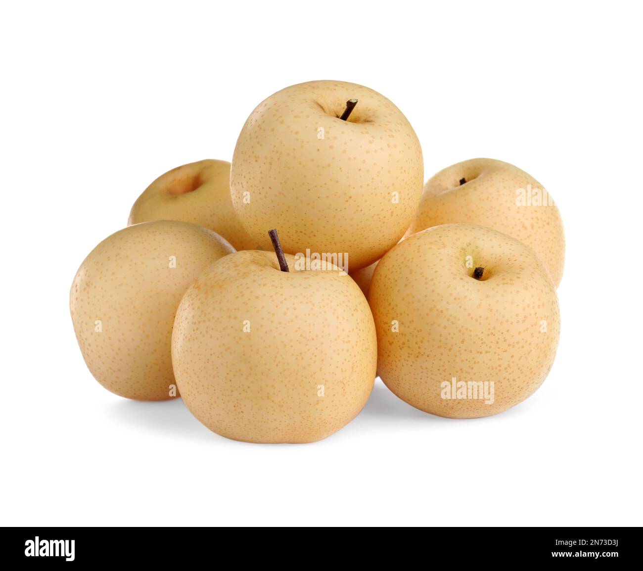 Fresh ripe apple pears on white background Stock Photo - Alamy