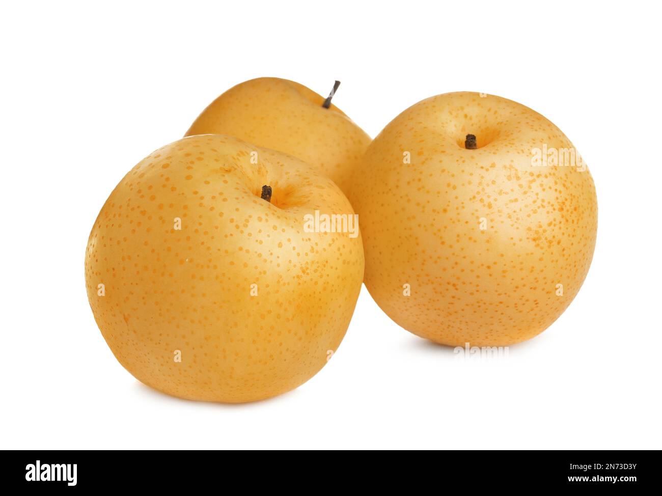Fresh ripe apple pears on white background Stock Photo - Alamy