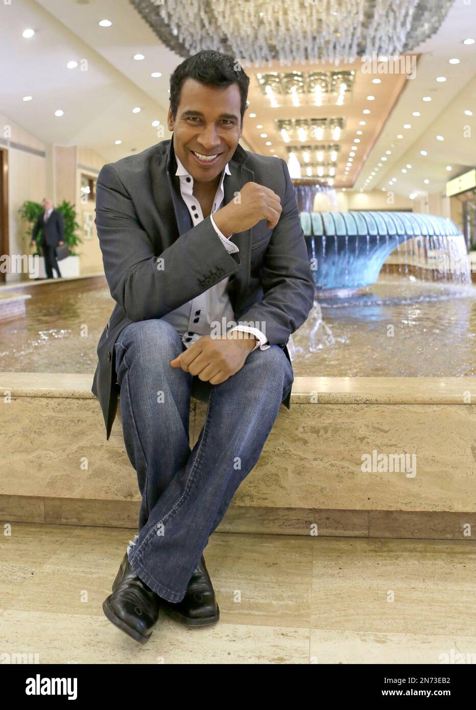 Dominican actor Julio Sabala poses for photos, Wednesday, July 24, 2013 ...