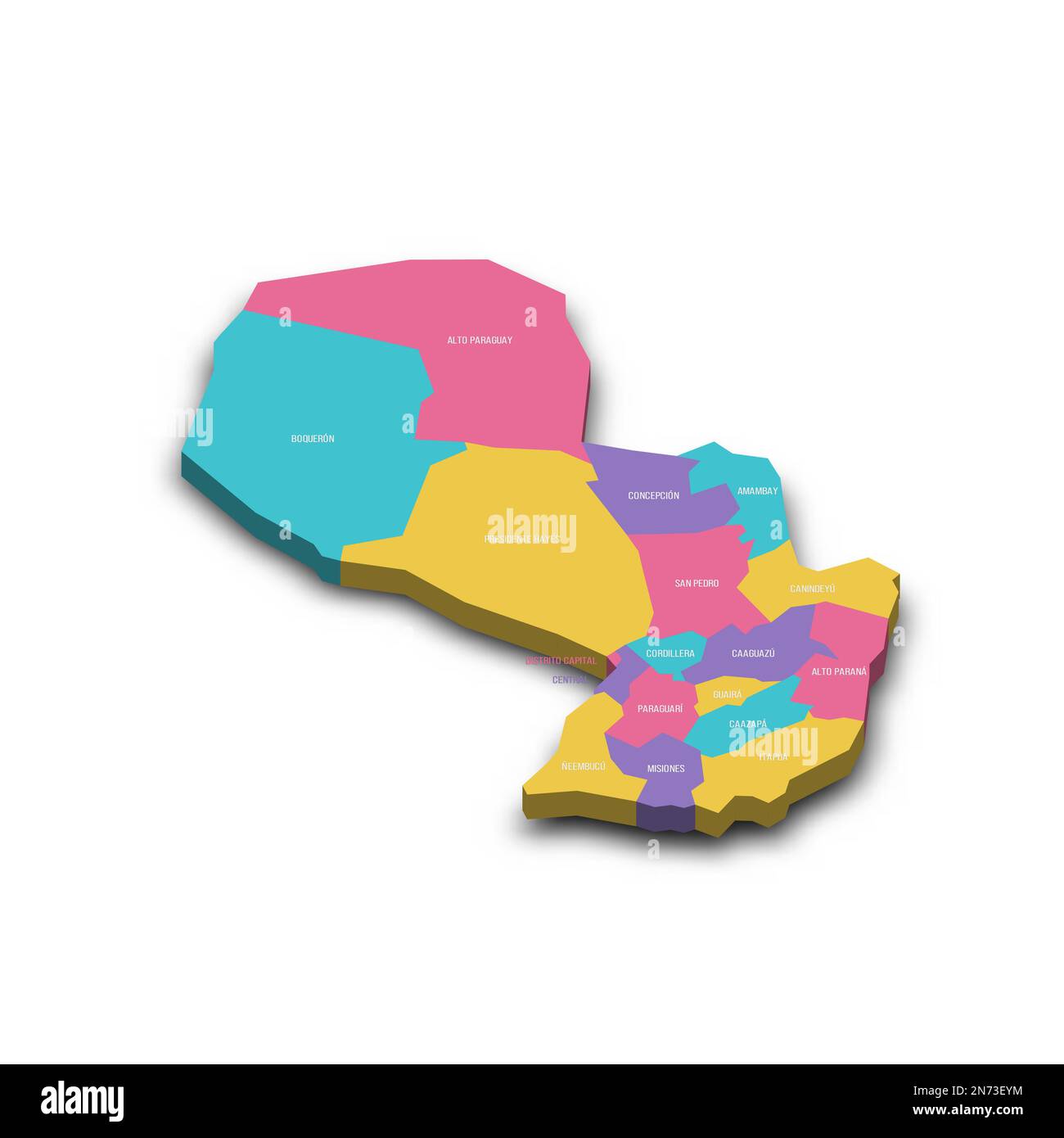 Paraguay political map of administrative divisions - departments and ...