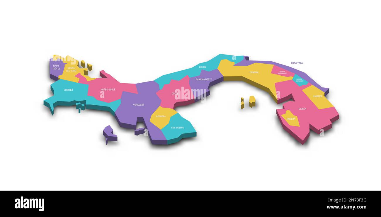 Panama political map of administrative divisions - provinces. Colorful ...