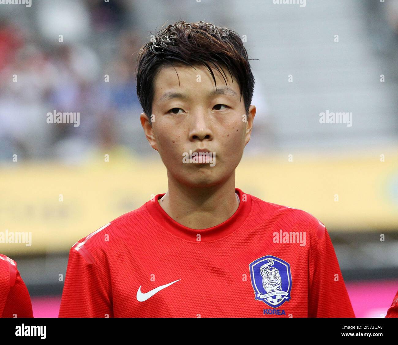 South Korea's Kim Hye-ri lines up before Women's East Asian Cup soccer ...