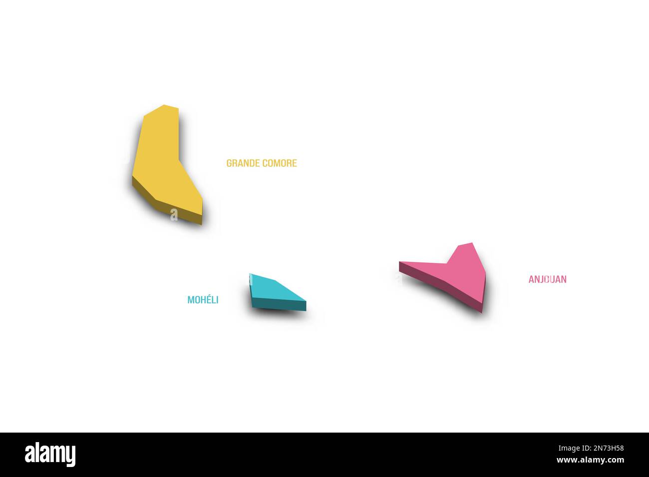 Comoros political map of administrative divisions - autonomous islands ...