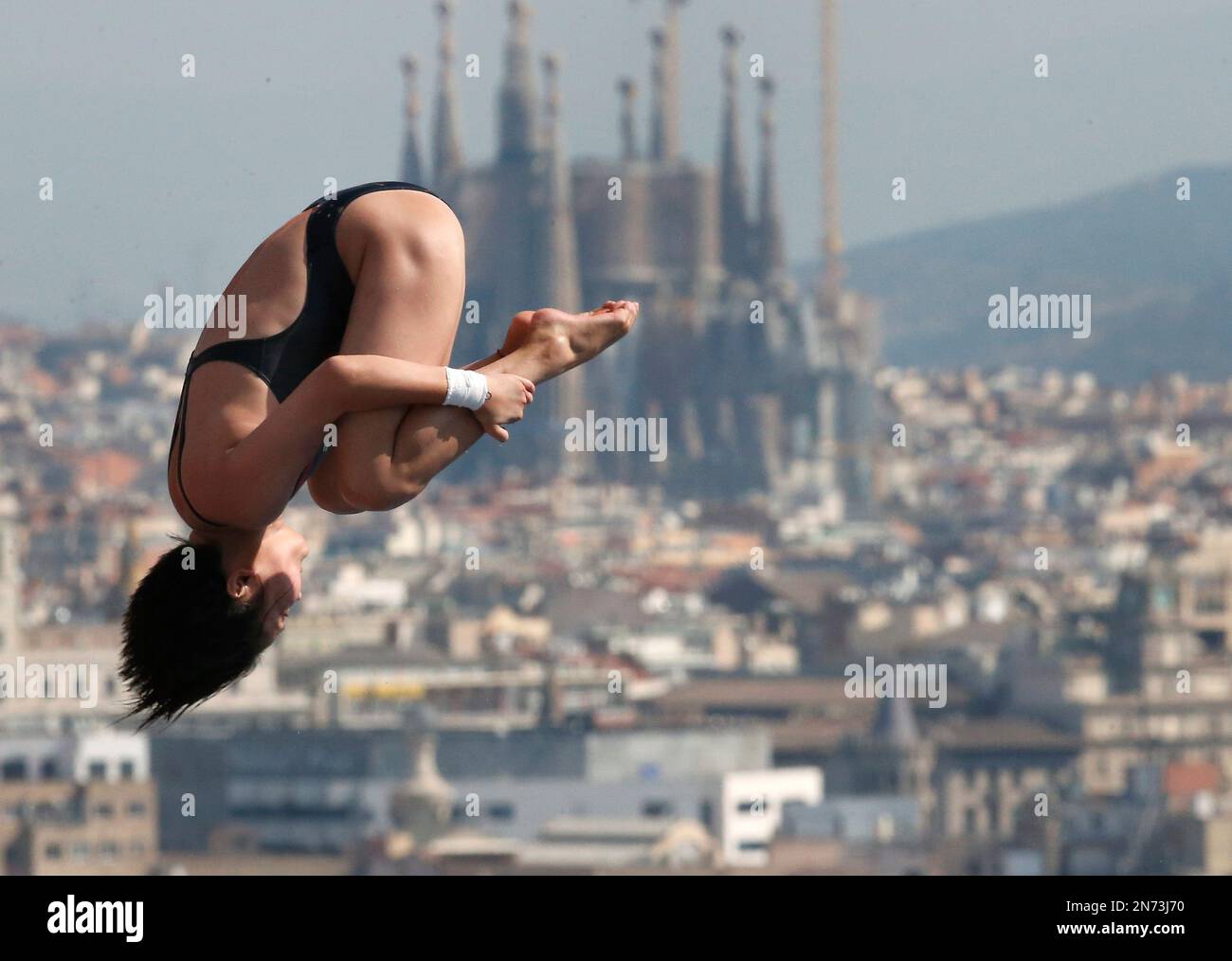 China's Chen Roulin performs during the women's 10-meter platform ...