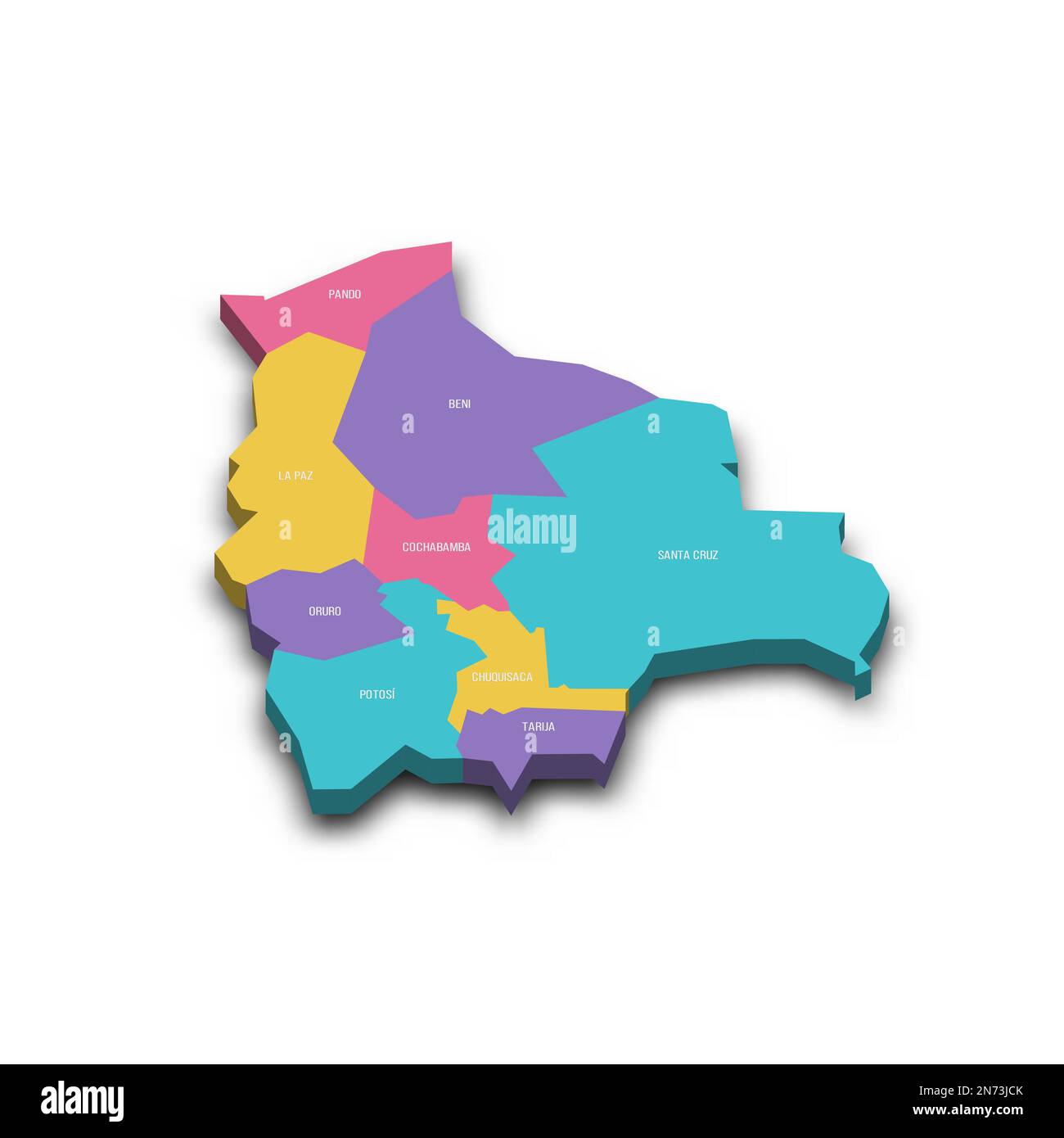 Bolivia political map of administrative divisions - departments ...