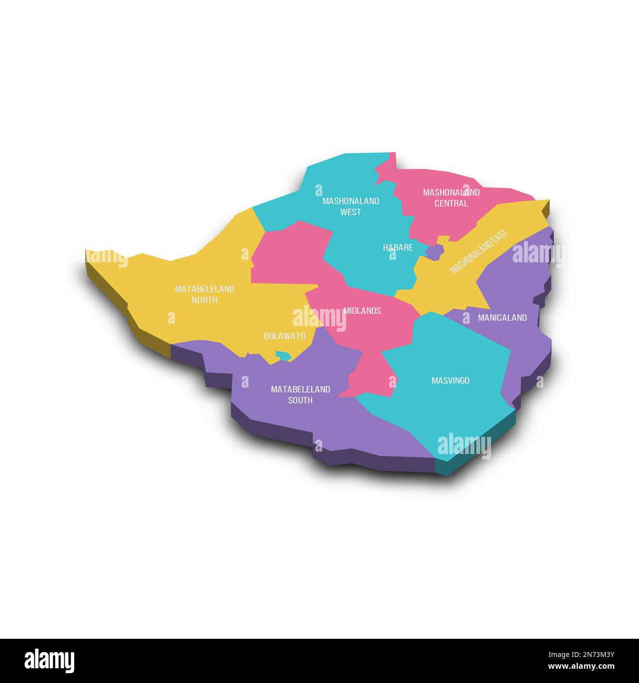 Zimbabwe political map of administrative divisions - provinces ...