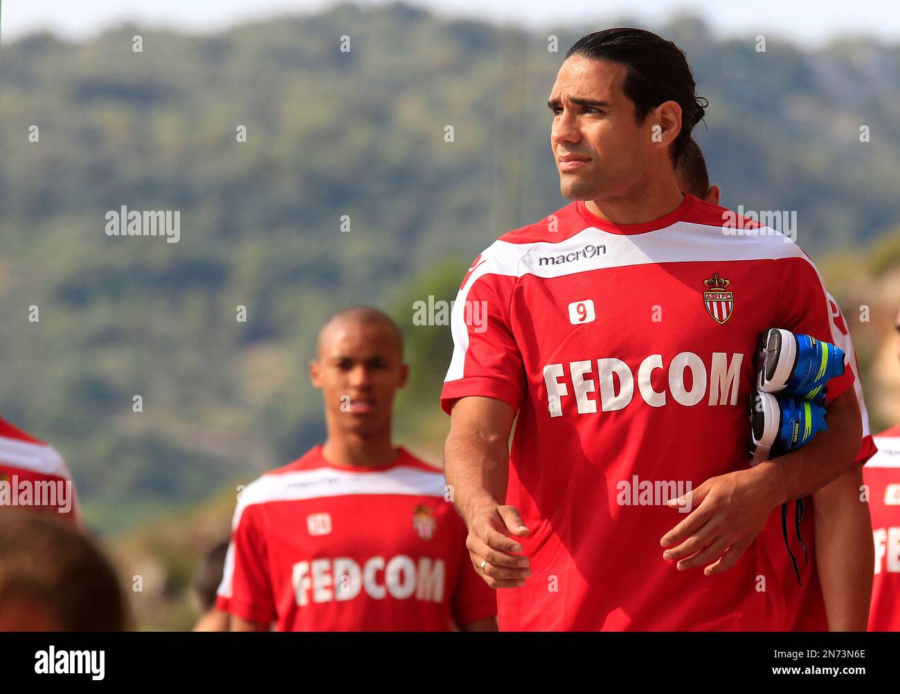 AS Monaco soccer player Radamel Falcao of Colombia arrives for a ...