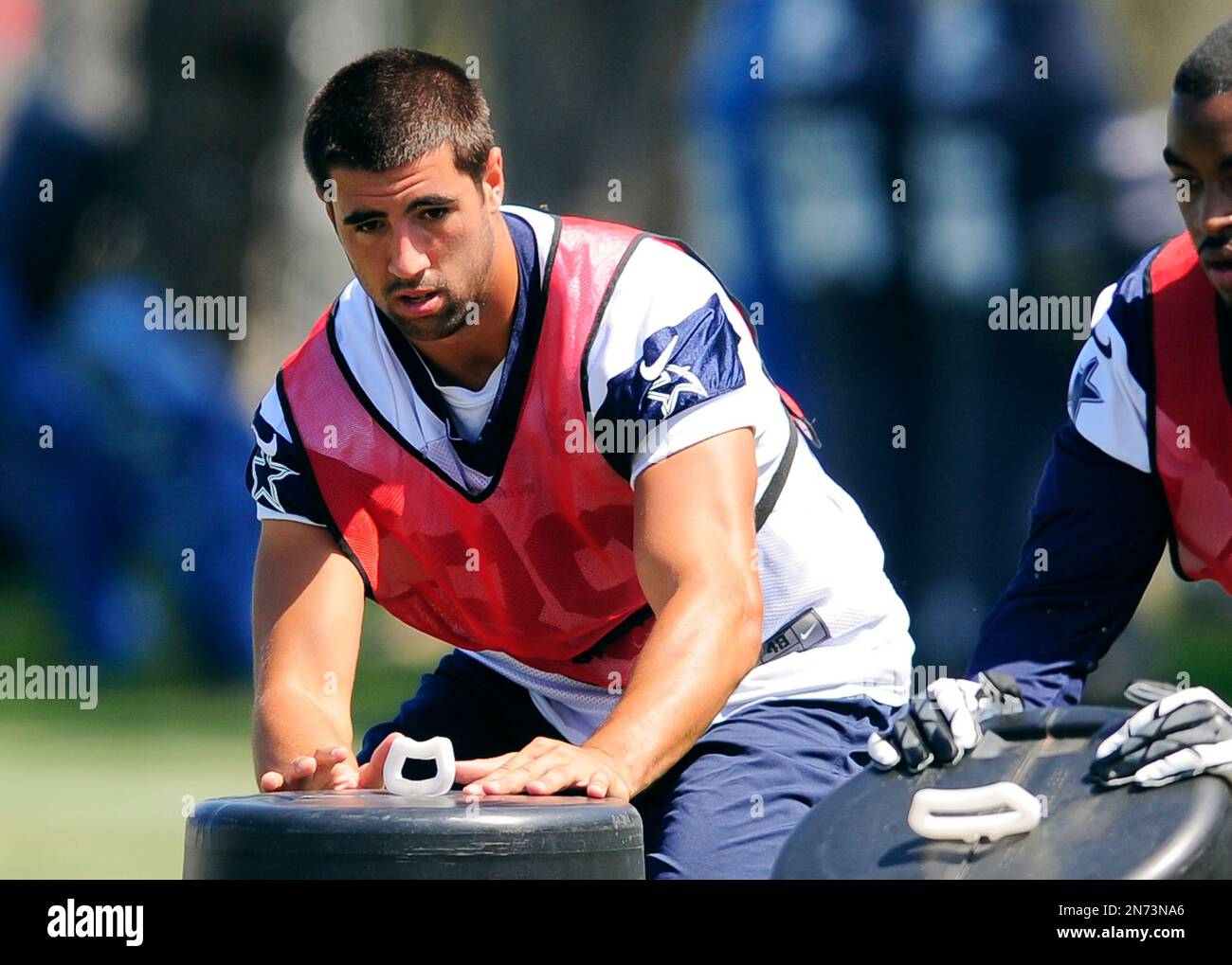 Dallas Cowboys tight end Gavin Escobar runs a drill during during ...