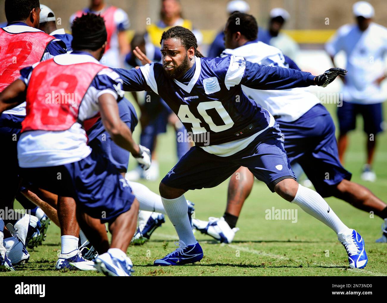 Dallas Cowboys safety Danny McCray takes part in a spacial teams drill ...
