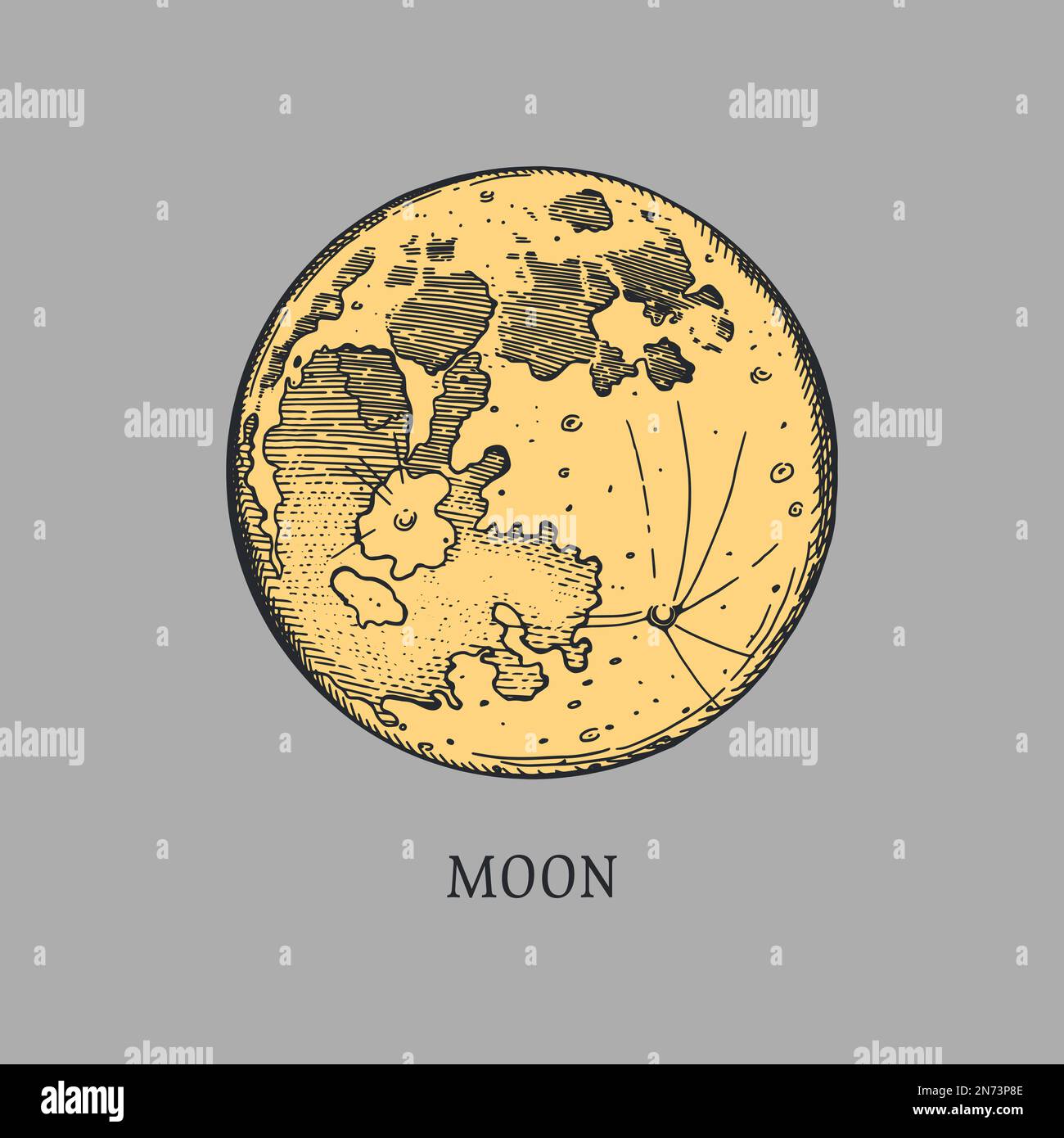 full moon hand drawing Stock Vector Image & Art - Alamy