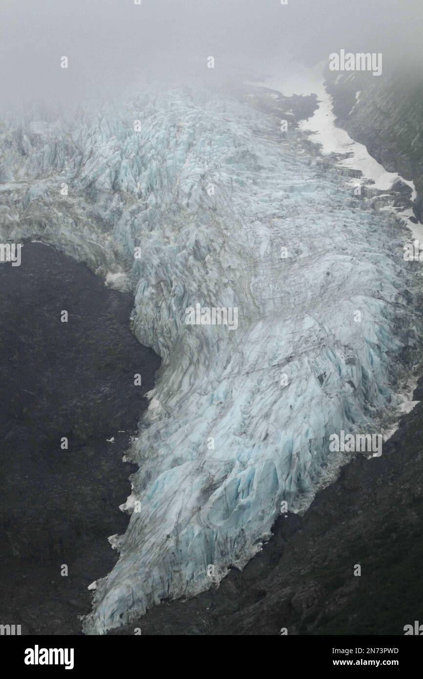 This July 5, 2013 photo shows a glacier in Lake Clark Pass near Port ...