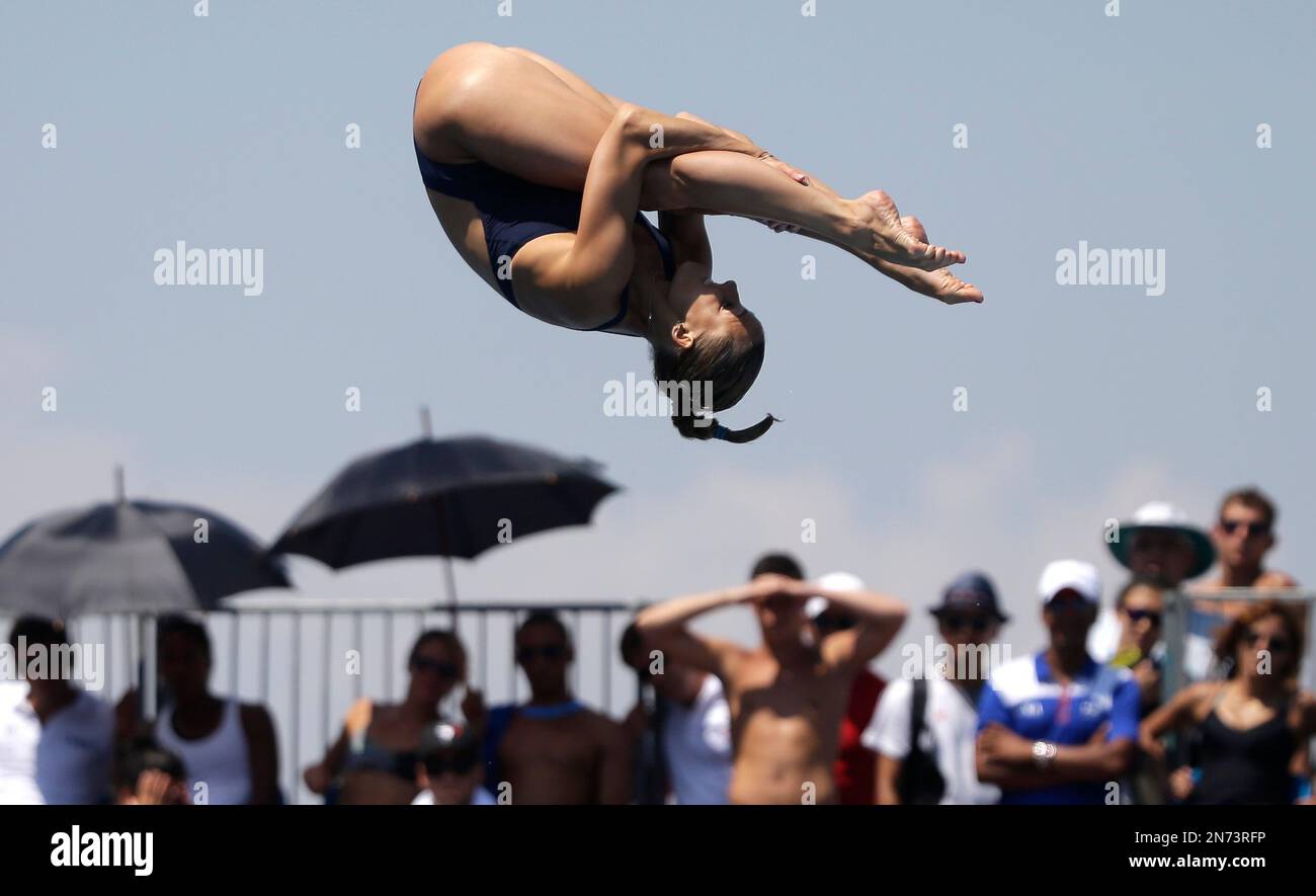 Italy's Tania Cagnotto competes in the women's 1-meter springboard ...