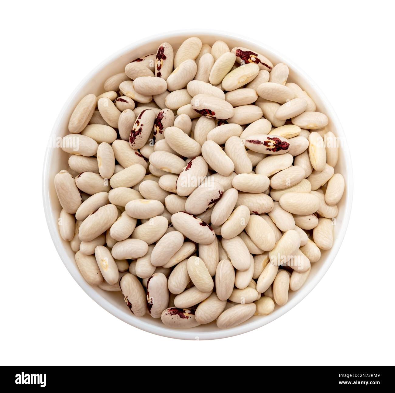 White plate, bowl with dry beans on a white background. beans Stock ...