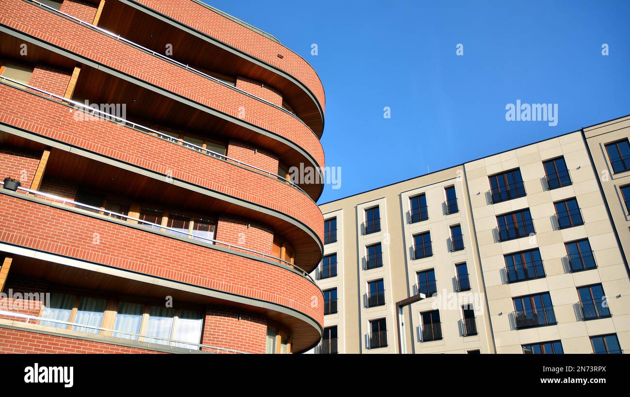 Modern architecture building facade with balconies. New apartments ...