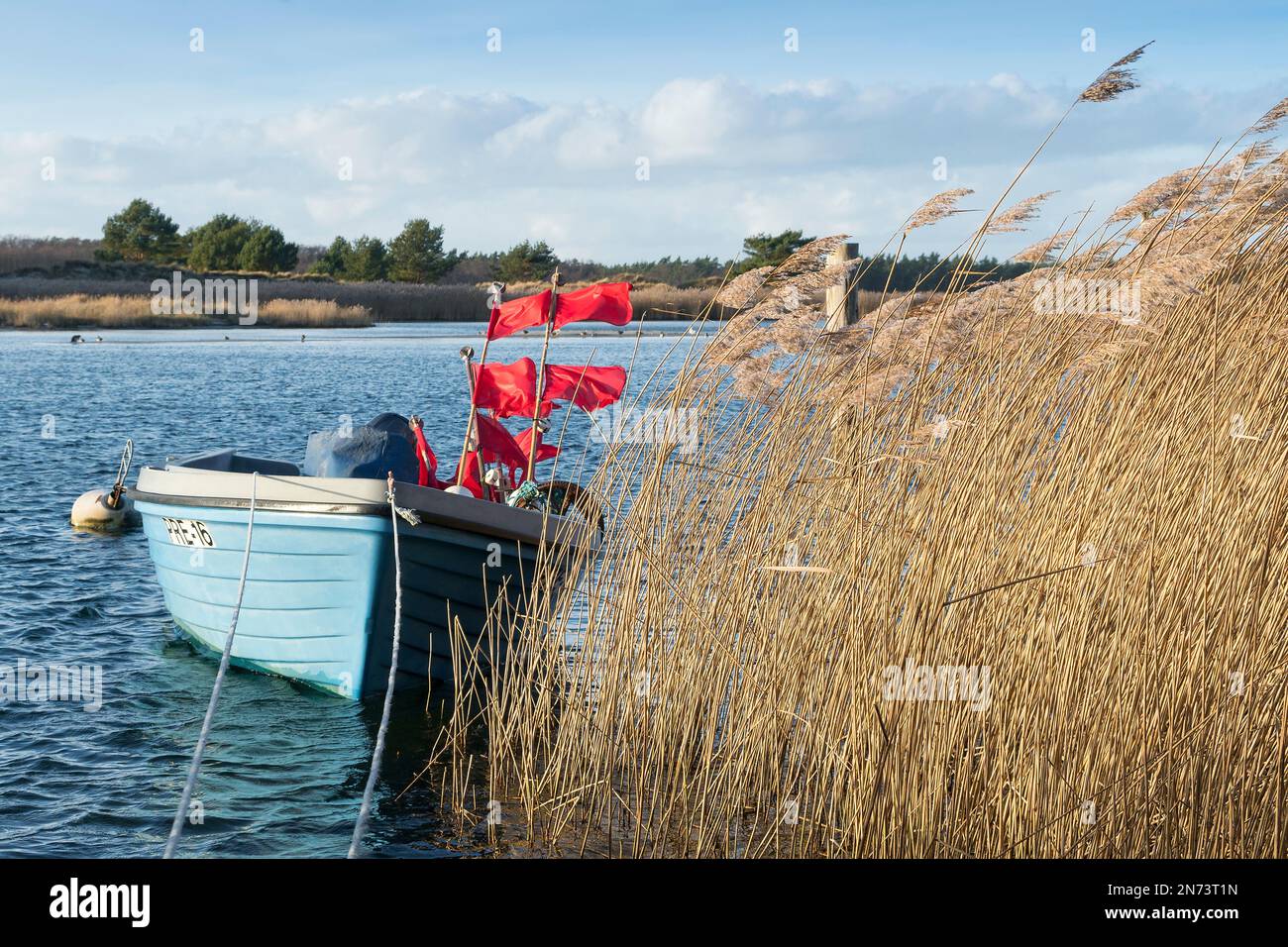 Waving red buoy flags hi-res stock photography and images - Alamy
