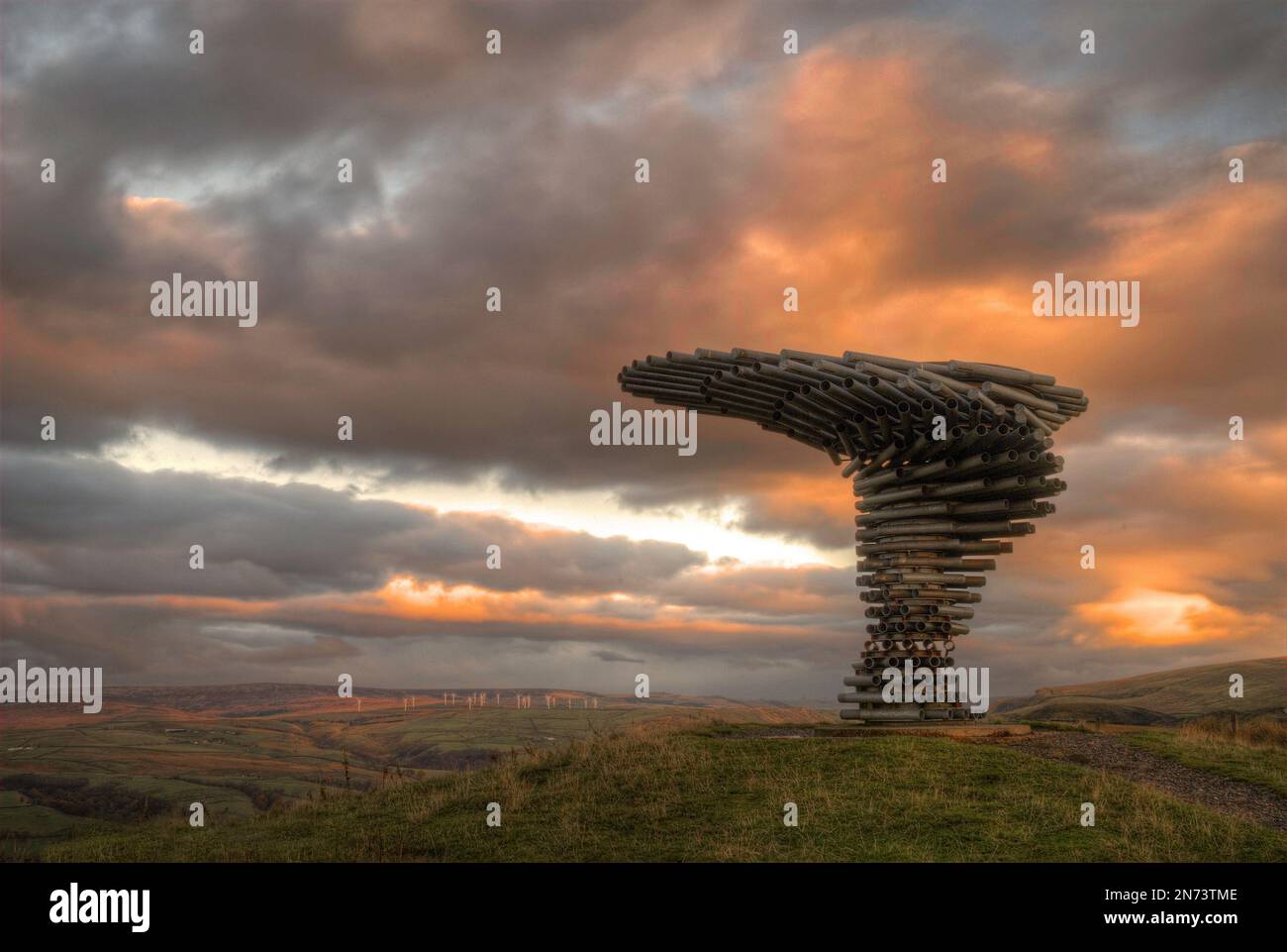 Constructed from pipes of galvanised steel stacked in layers hi-res ...