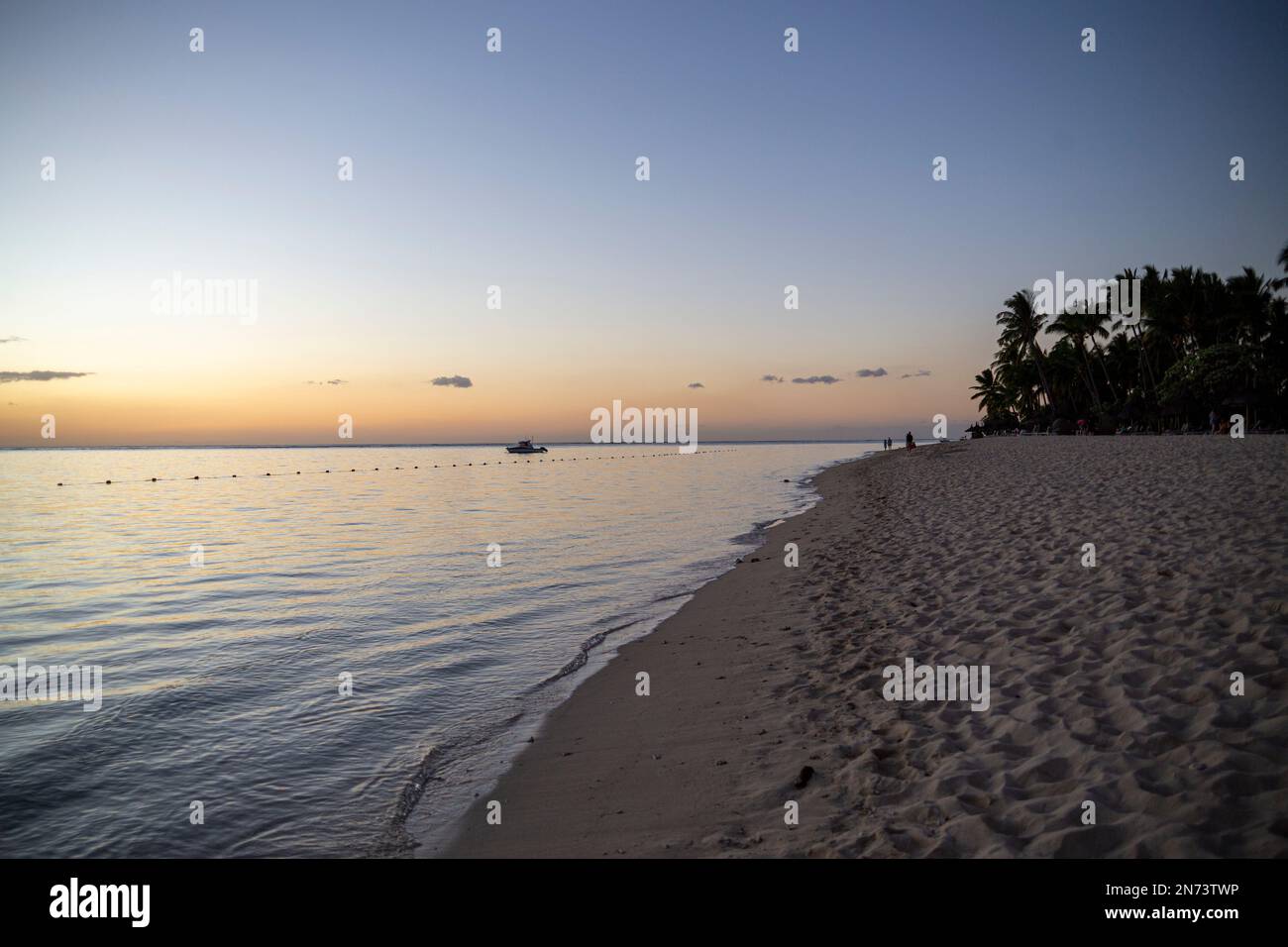 Trees at flic en flac beach mauritius hi-res stock photography and ...