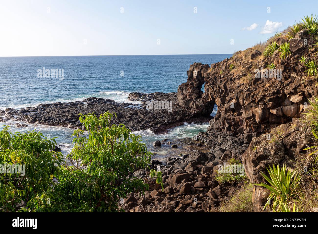 The cliffs at the Pointe aux Caves also known as Albion lighthouse at ...