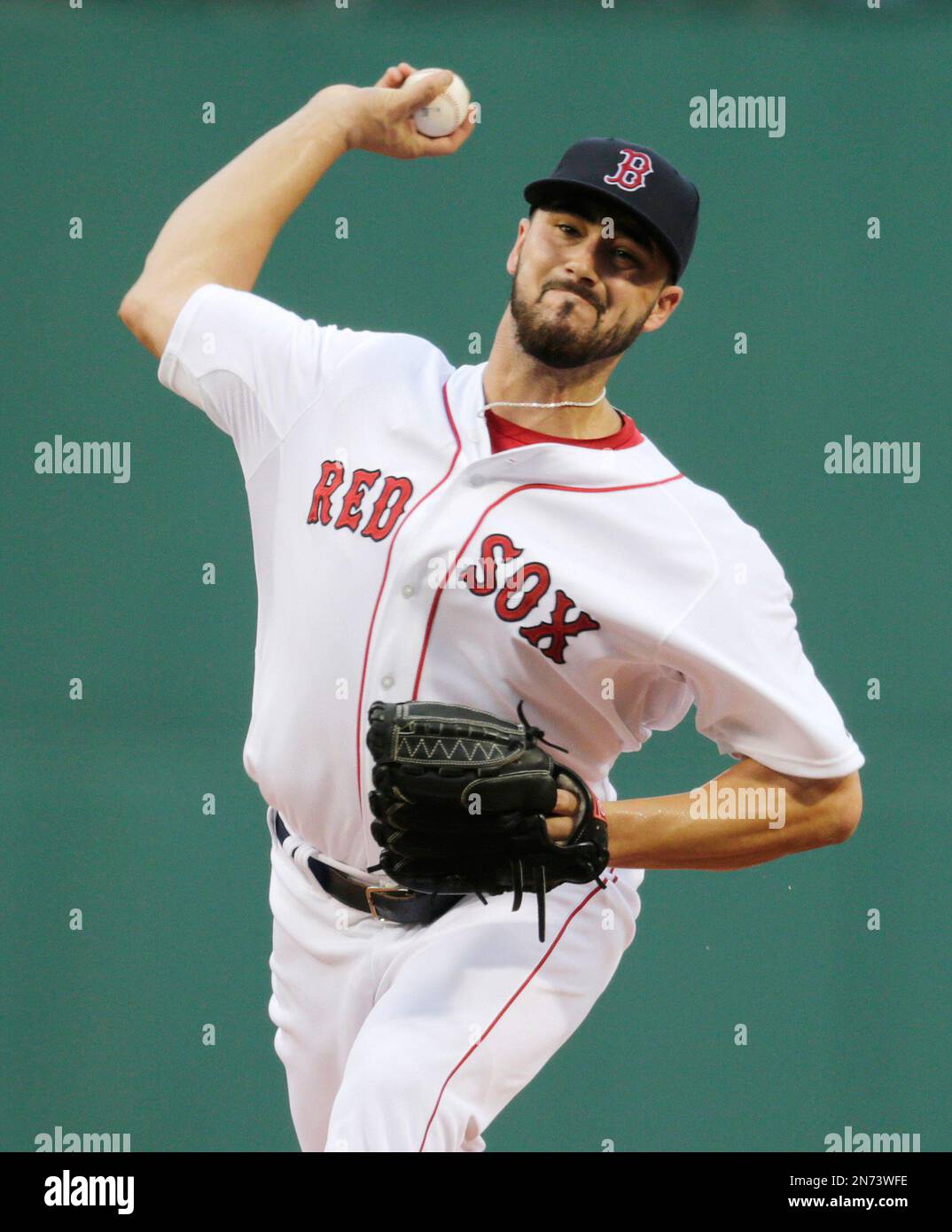 Boston Red Sox relief pitcher Brandon Workman delivers to the Tampa Bay ...