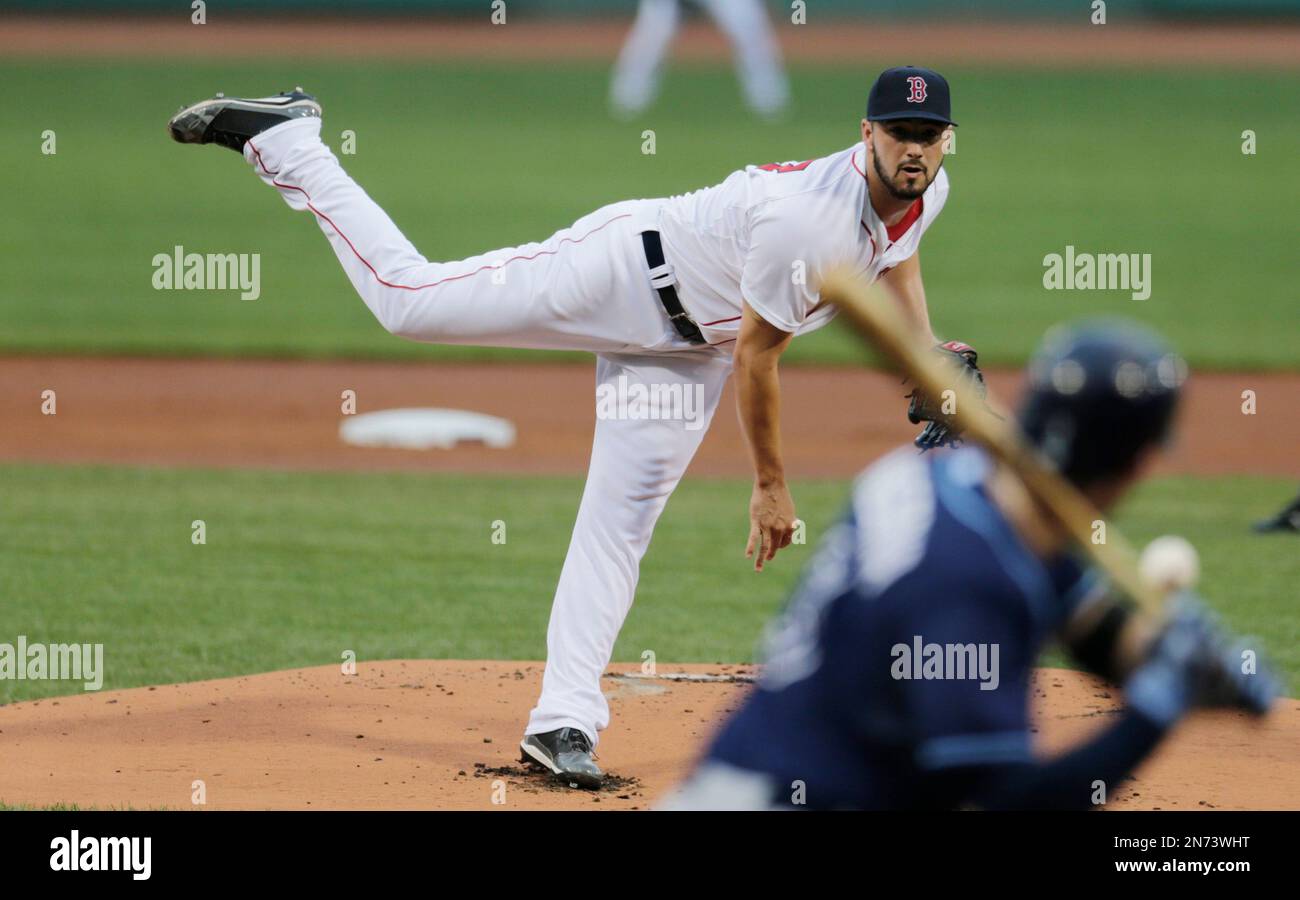Boston Red Sox pitcher Brandon Workman delivers to the Tampa Bay Rays ...