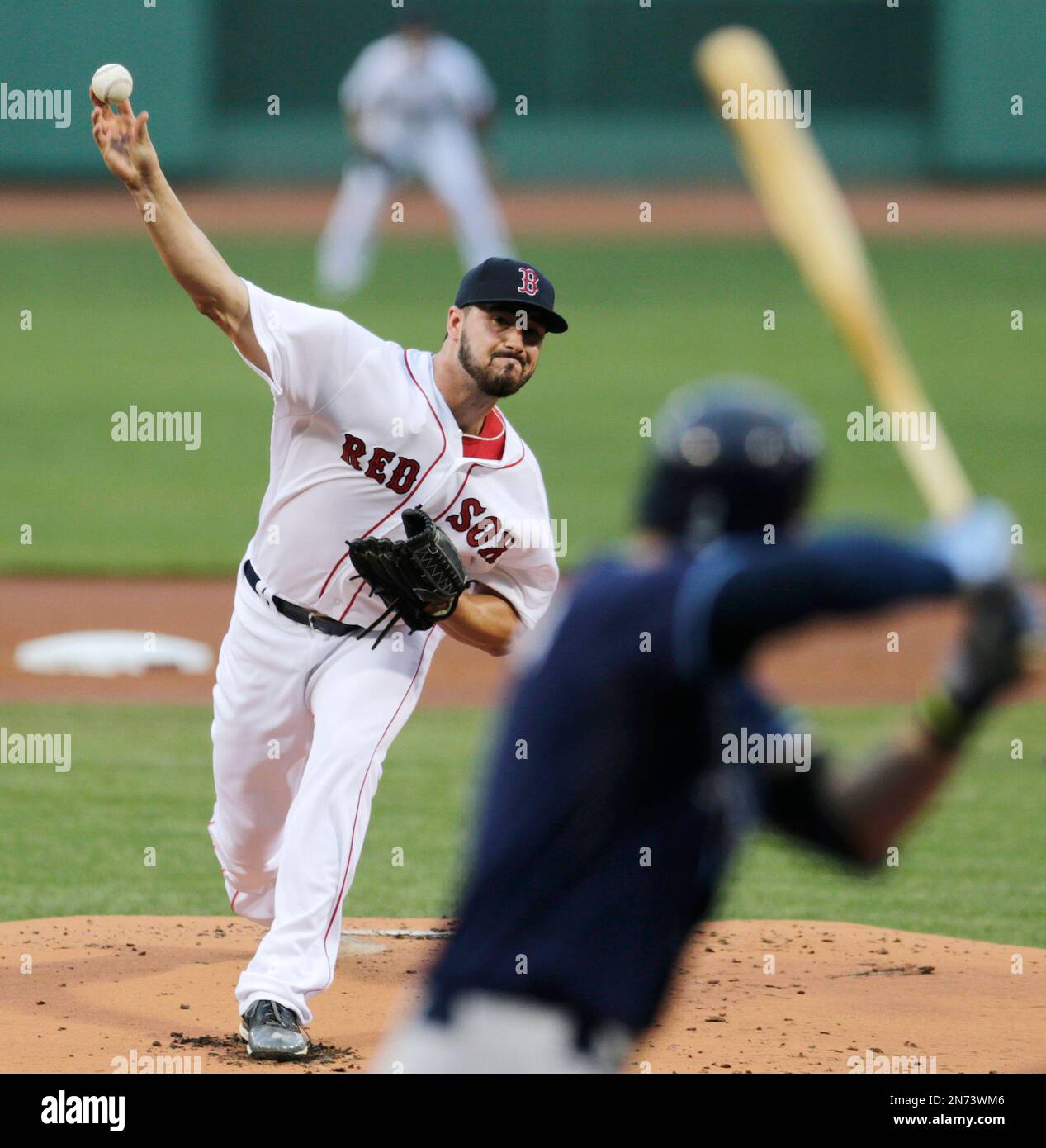 Boston Red Sox relief pitcher Brandon Workman delivers to the Tampa Bay ...
