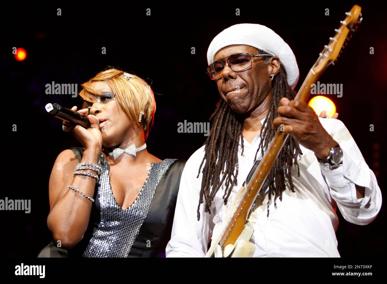 Nile Rodgers, right, guitarist, and Kimberly Davis Jones, singer, of ...