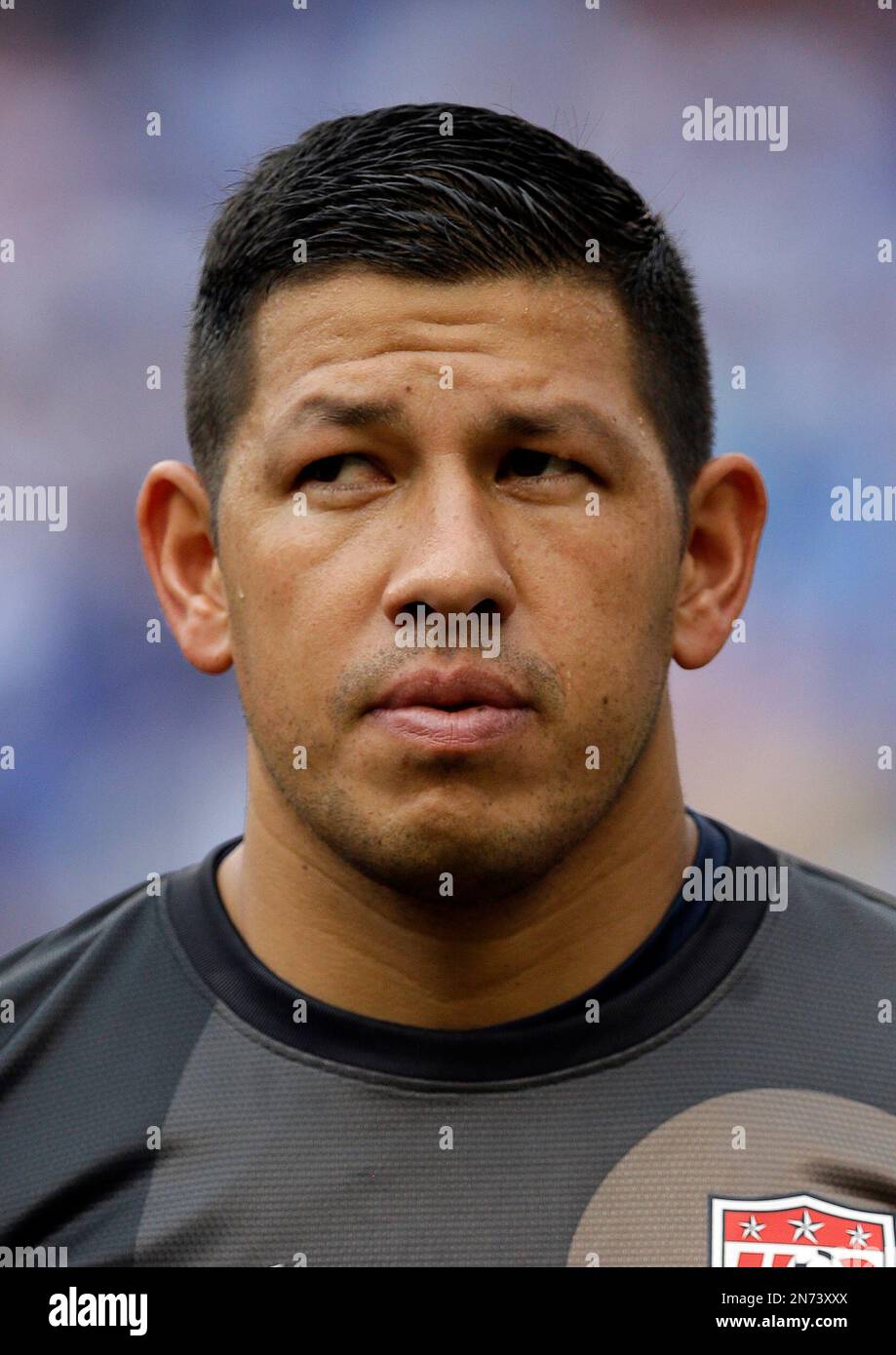 United States goalkeeper Nick Romando looks on before facing El ...