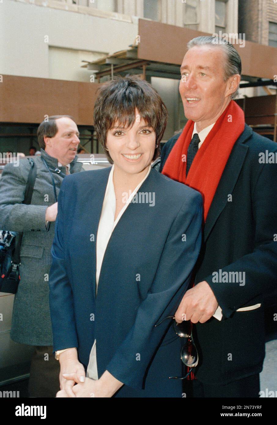 Liza Minelli with designer Halston at a memorial service at St. Patrick ...