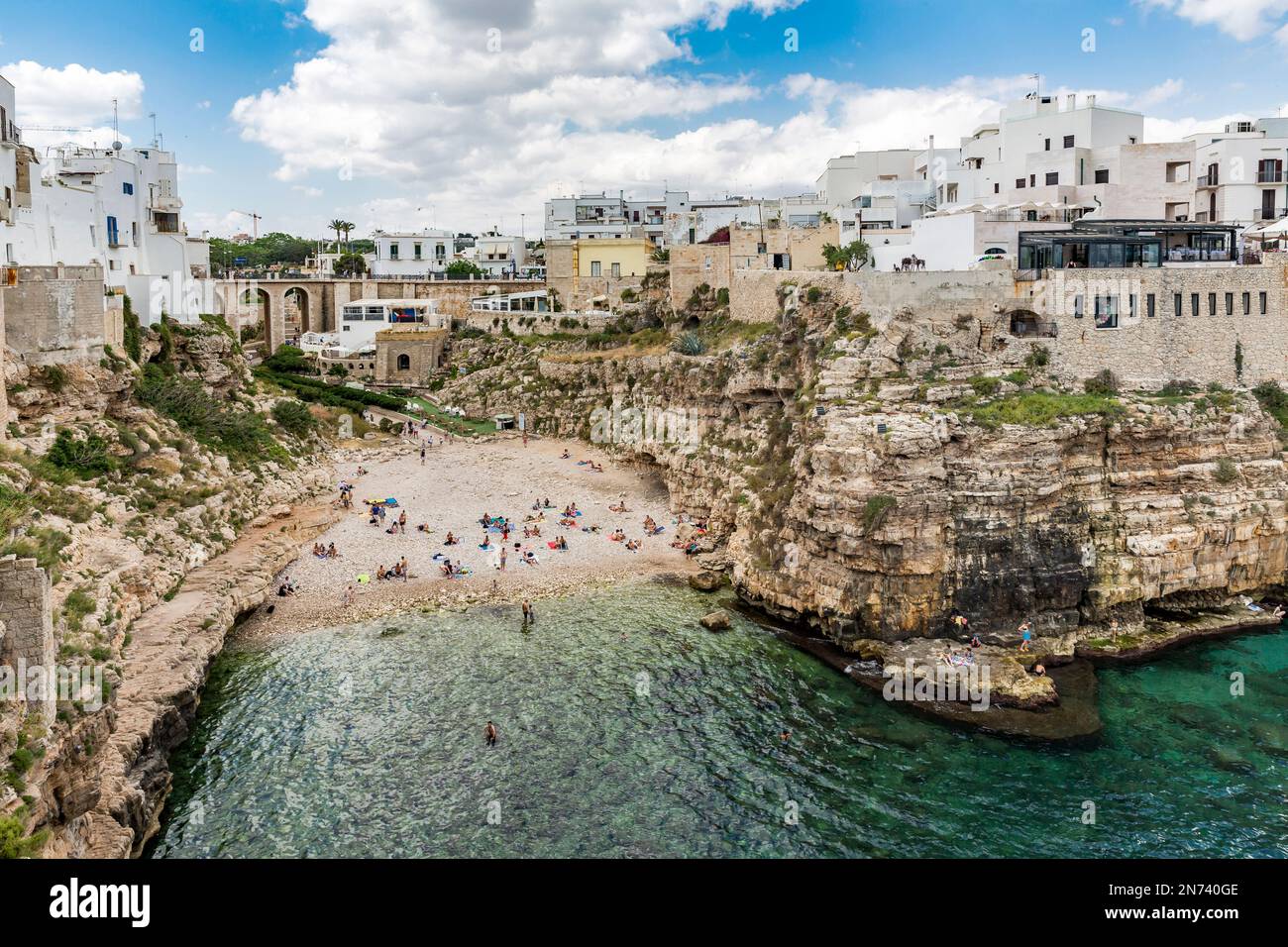 Lama Monachile, small pebble beach between the cliffs, Ponte Borbonico ...