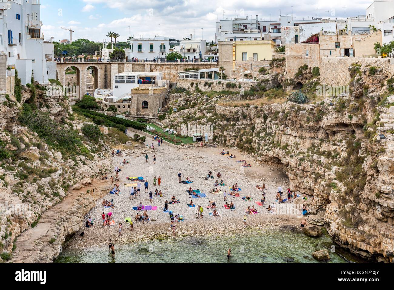 Lama Monachile, small pebble beach between the cliffs, Ponte Borbonico ...