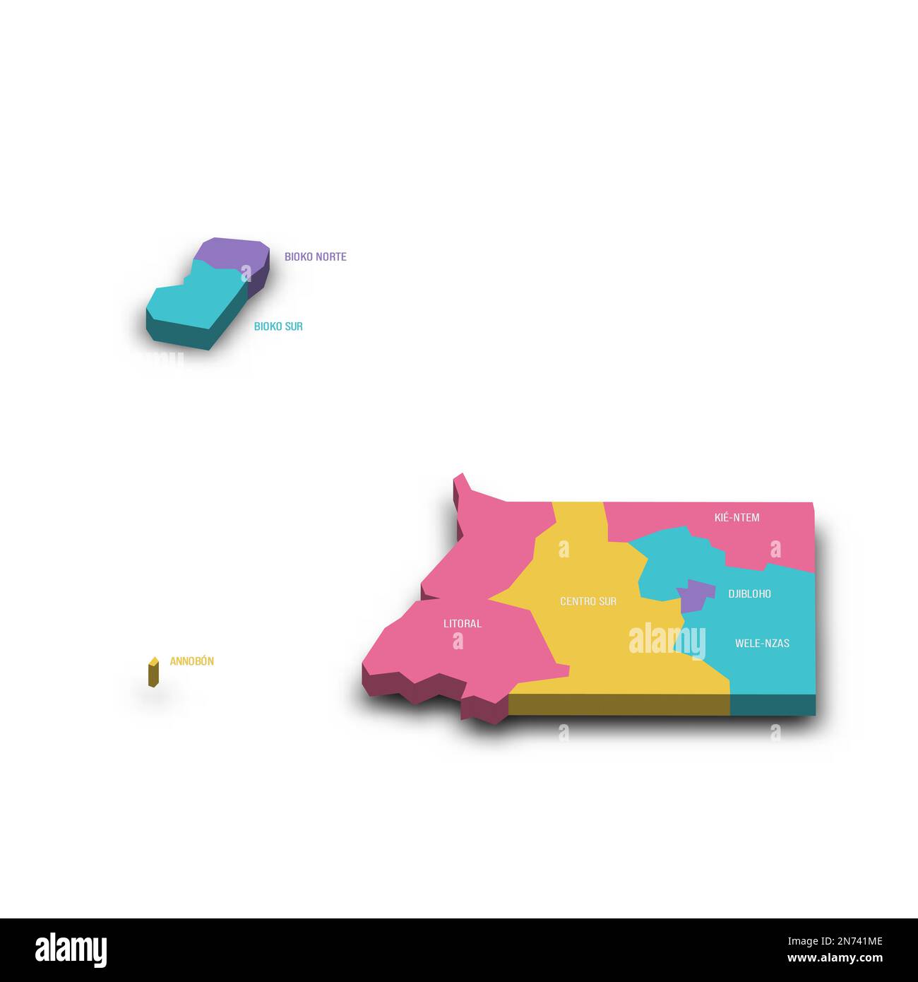Equatorial Guinea political map of administrative divisions - provinces ...