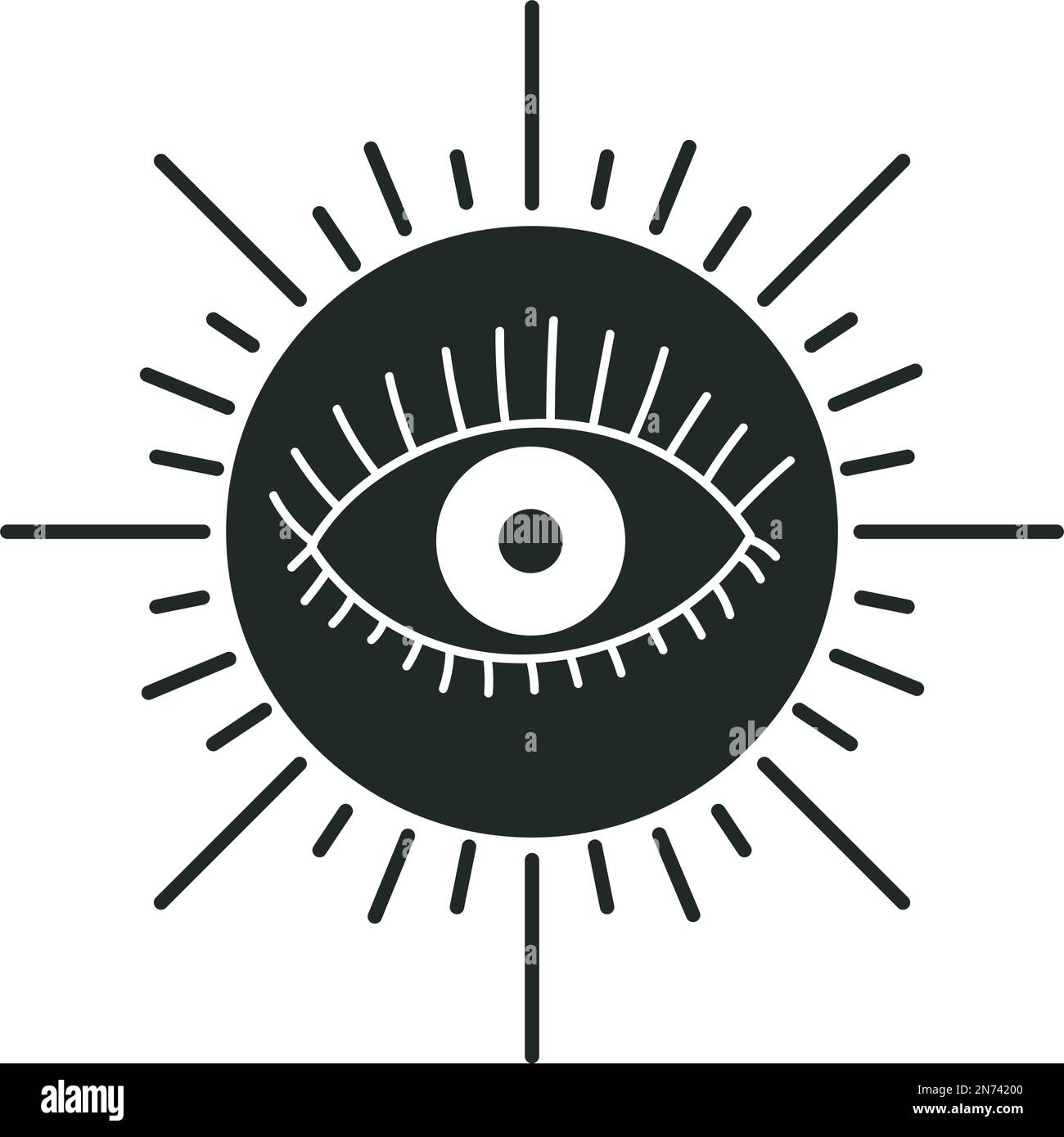 sun with eye esoteric colorless Stock Vector Image & Art - Alamy