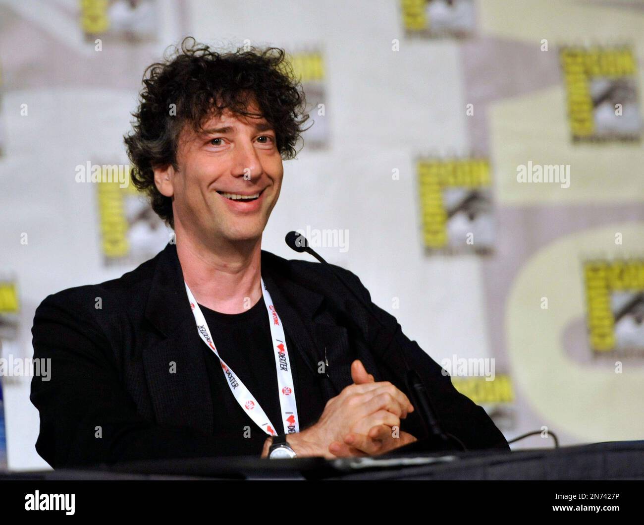Writer Neil Gaiman attends the Spotlight on Neil Gaiman panel on Day 5 ...