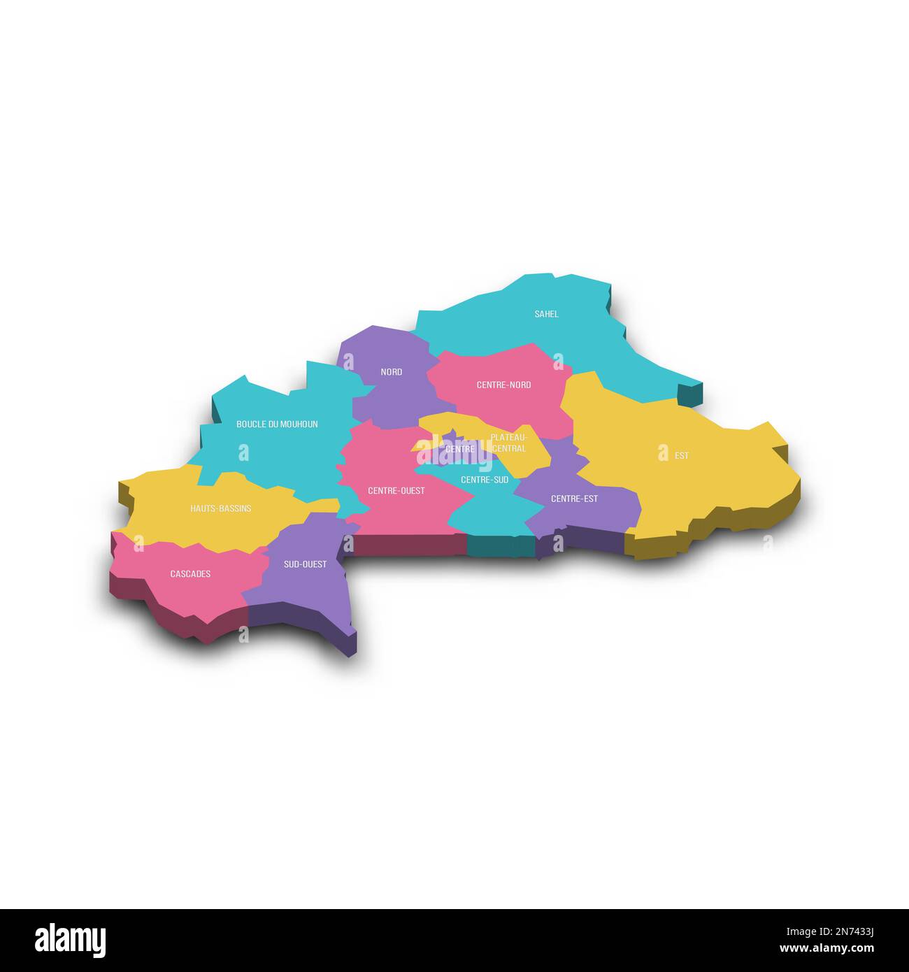 Burkina Faso political map of administrative divisions - regions ...