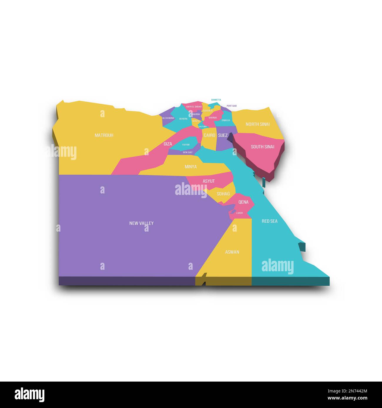 Egypt political map of administrative divisions - governorates ...