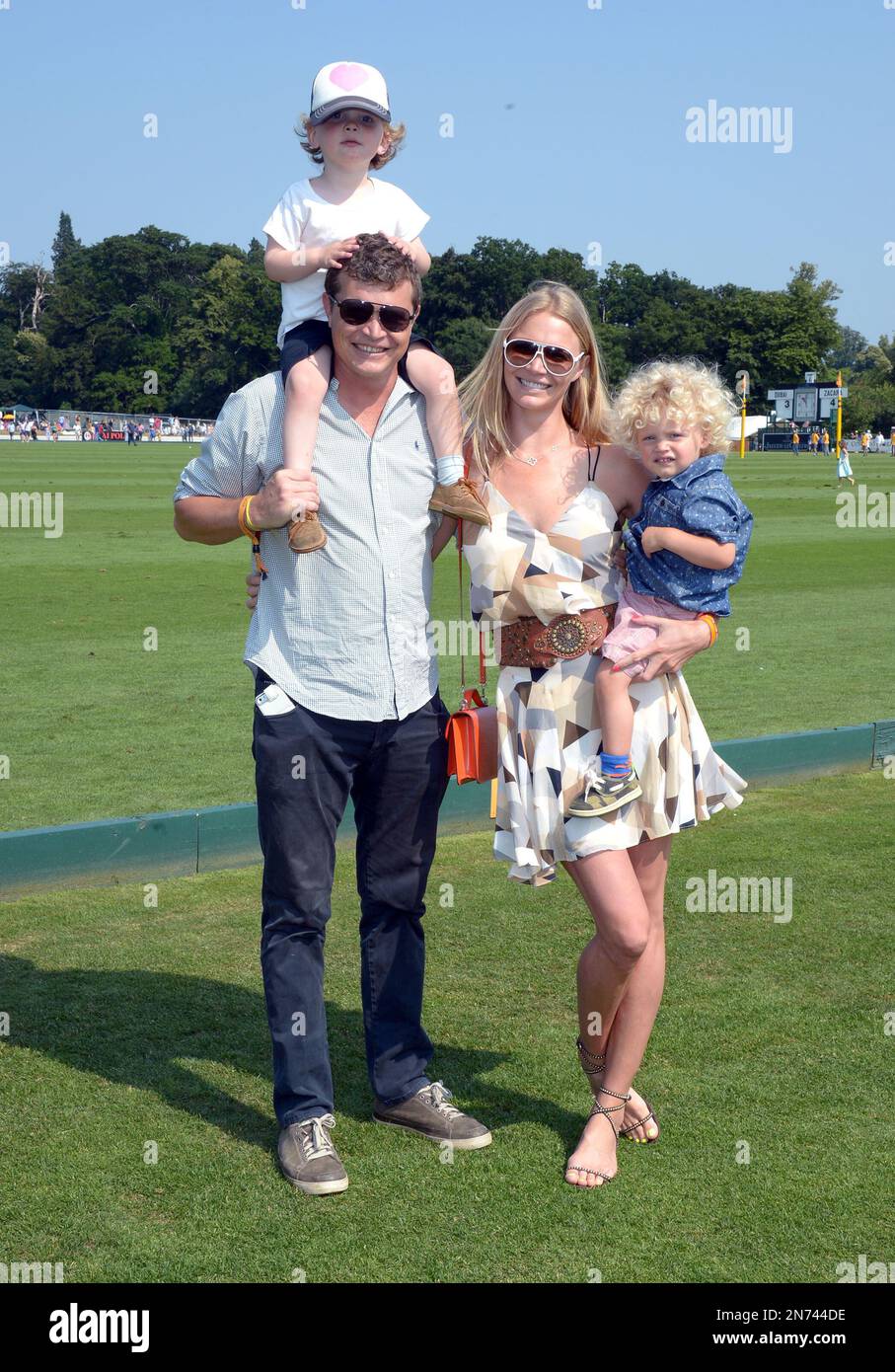 Jack Kidd and Jodie Kidd and son Indio attend the Veuve Clicquot Gold ...