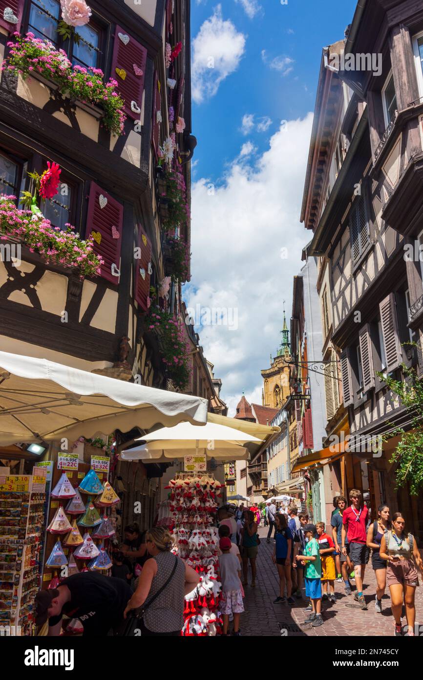 Half timbered houses at rue des marchands merchants street hi-res stock ...