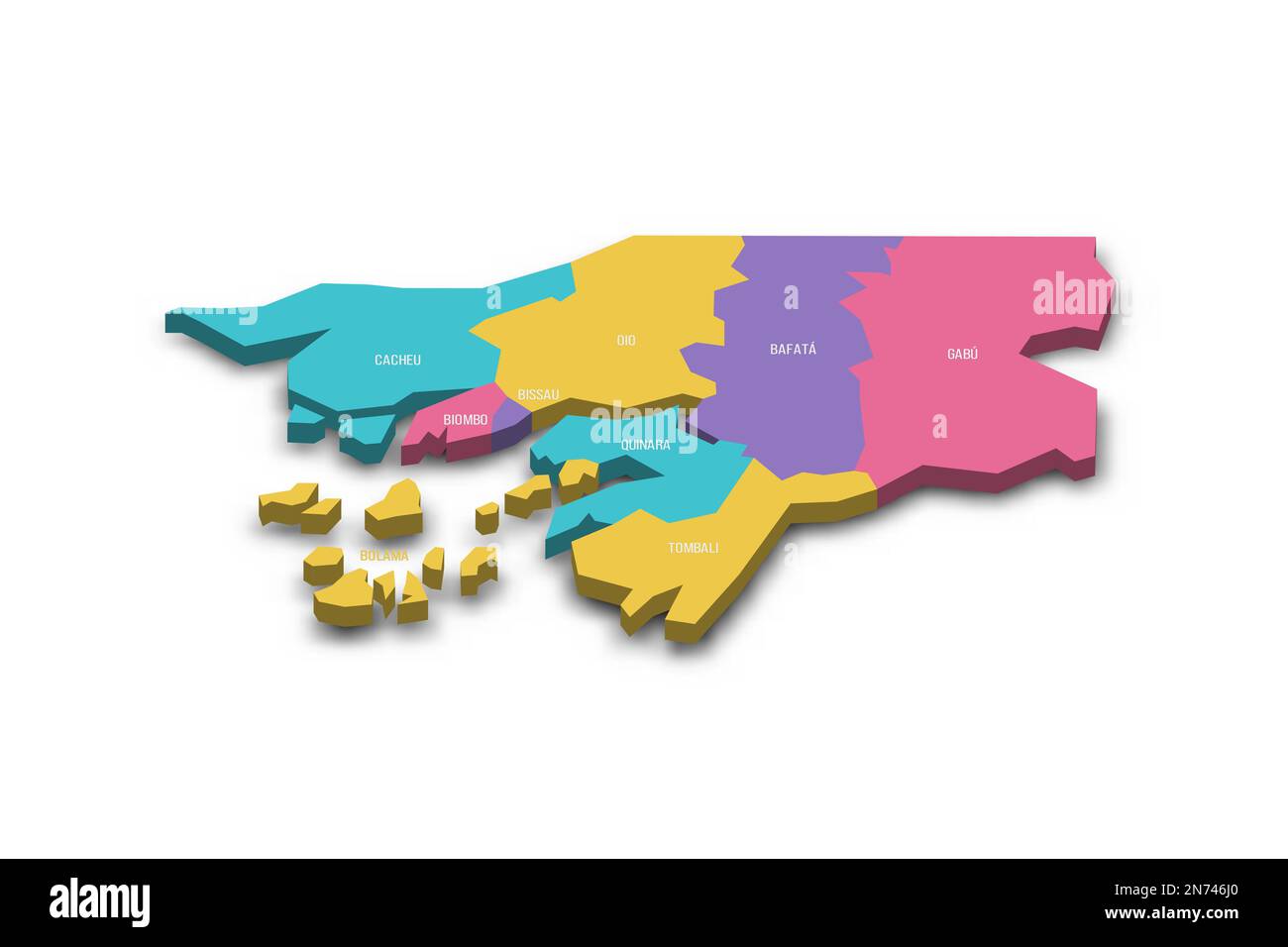Guinea-Bissau political map of administrative divisions - regions and ...