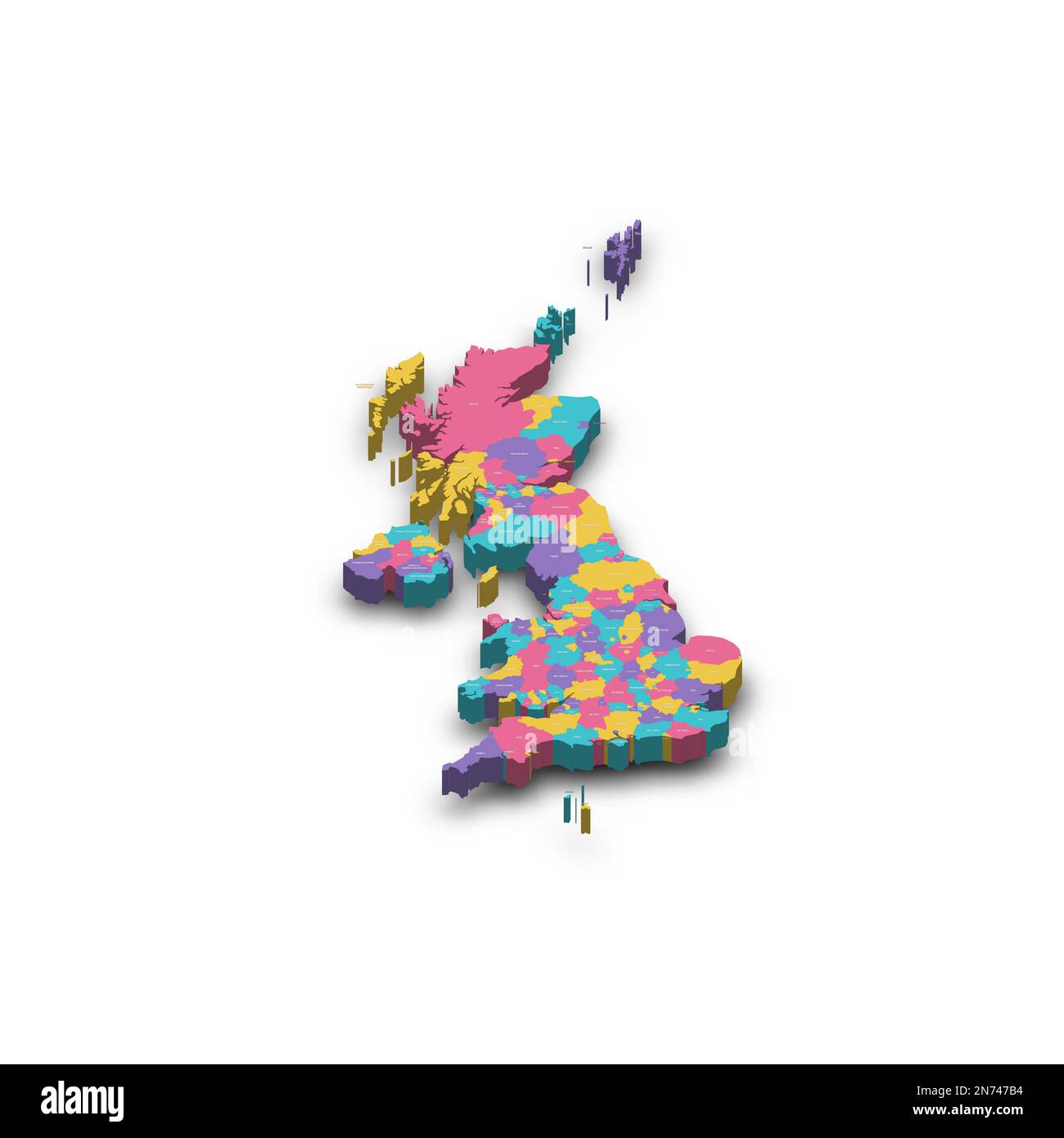 Uk counties map vector hi-res stock photography and images - Alamy