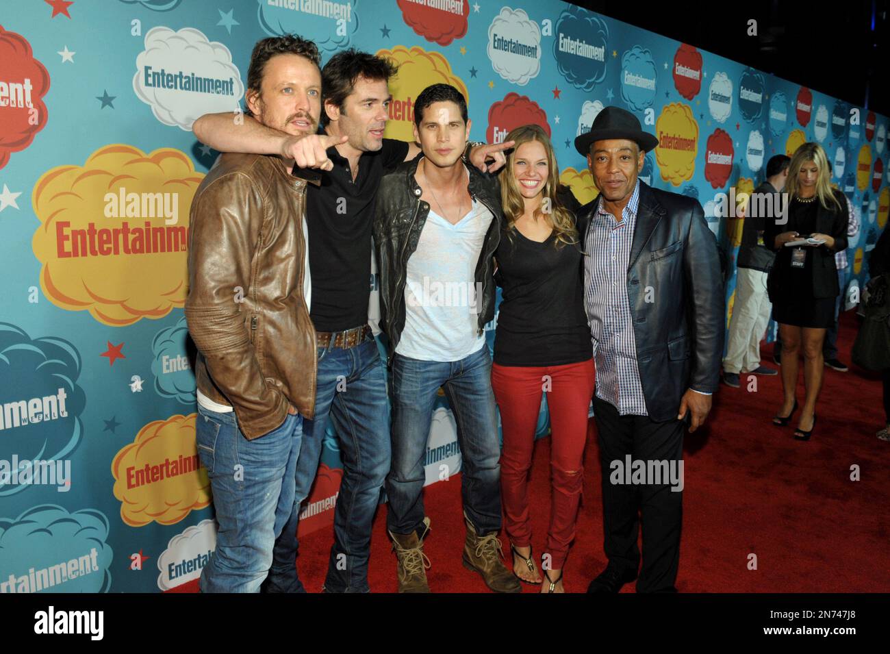 From left, actors David Lyons, Billy Burke, JD Pardo, Tracy Spiridakos ...
