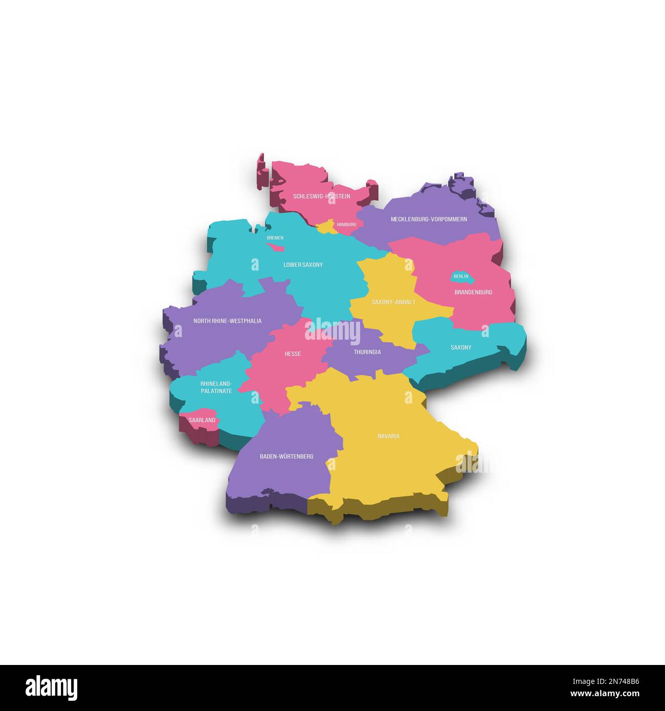 Germany political map of administrative divisions - federal states ...