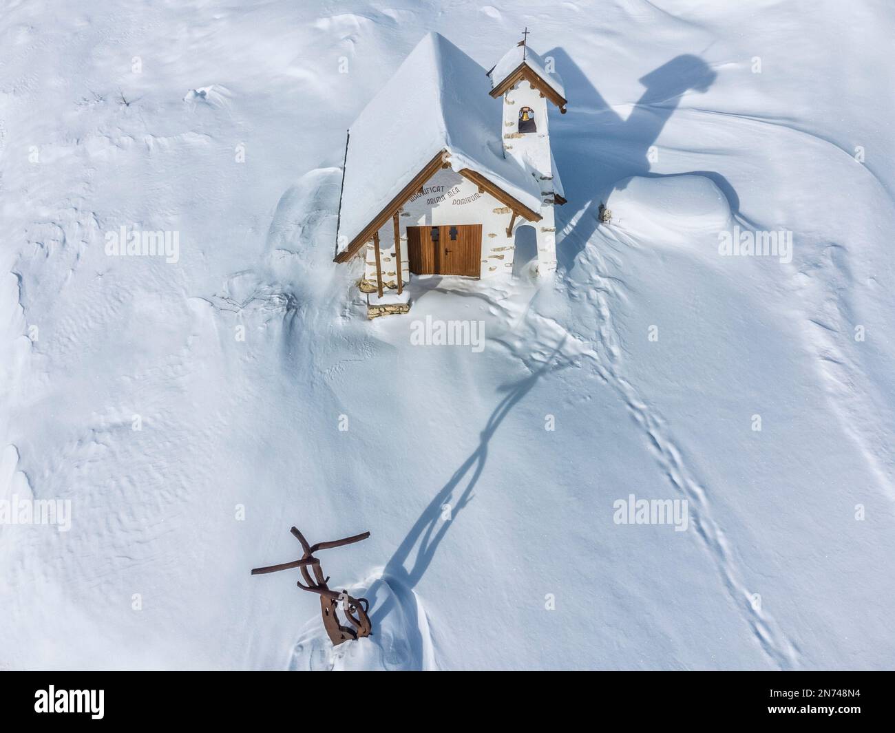 Italy, Veneto, Belluno, Cortina d'Ampezzo, the white little alpine ...