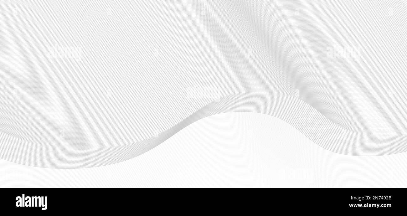 Abstract subtle grey background with thin undulated lines. Guilloched vector graphic pattern ...