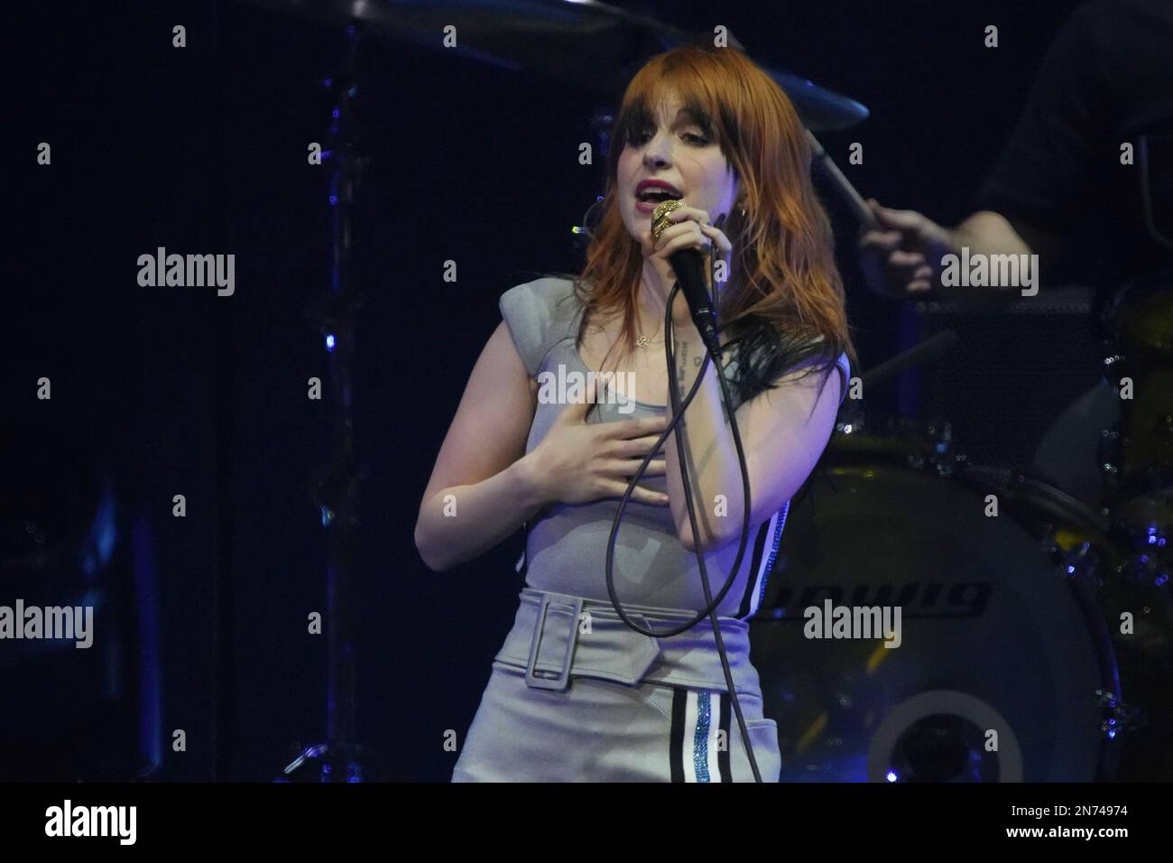 Hayley Williams of Paramore performs at the Bud Light Super Bowl Music ...