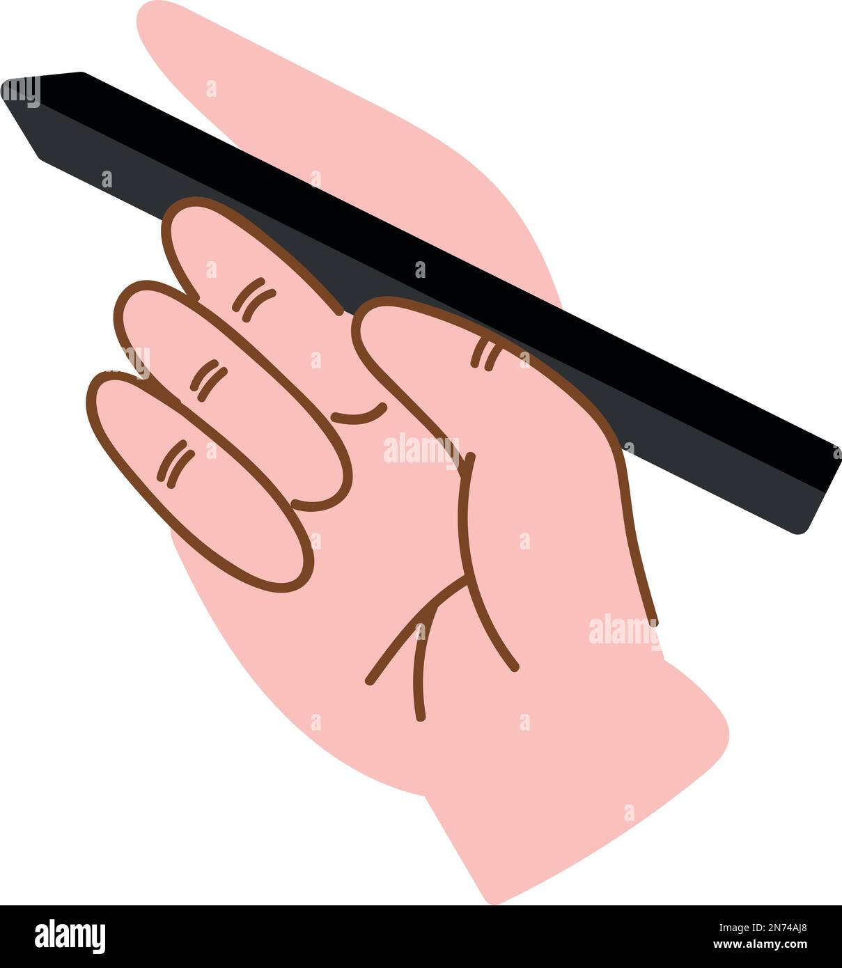 Hand holds pencil Stock Vector Images - Alamy