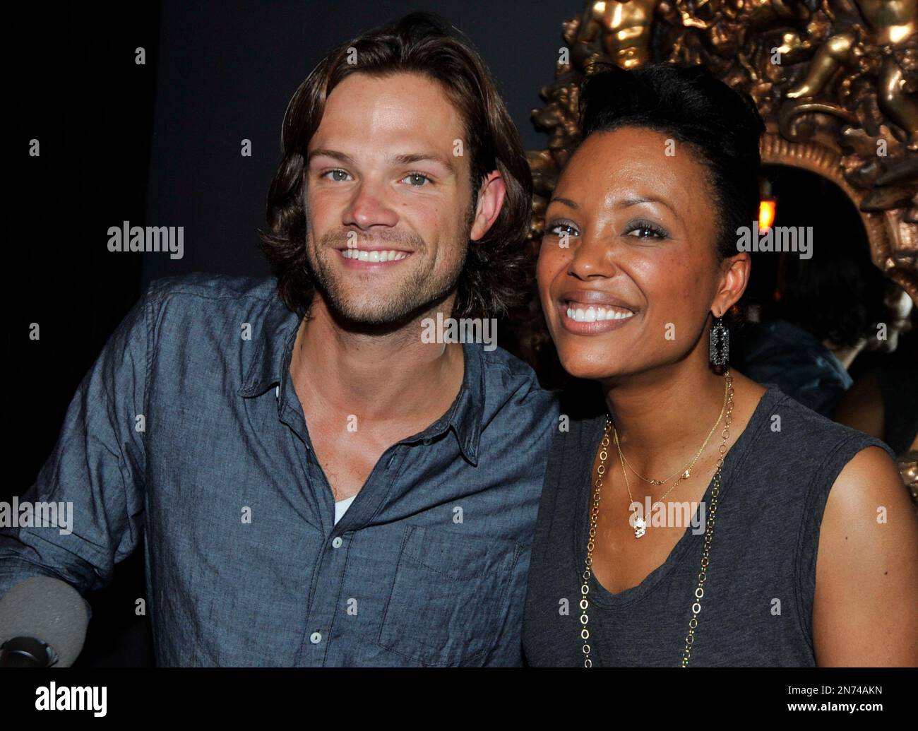 Actor Jared Padalecki and Aisha Tyler at the Ubisoft and Aisha Tyler ...